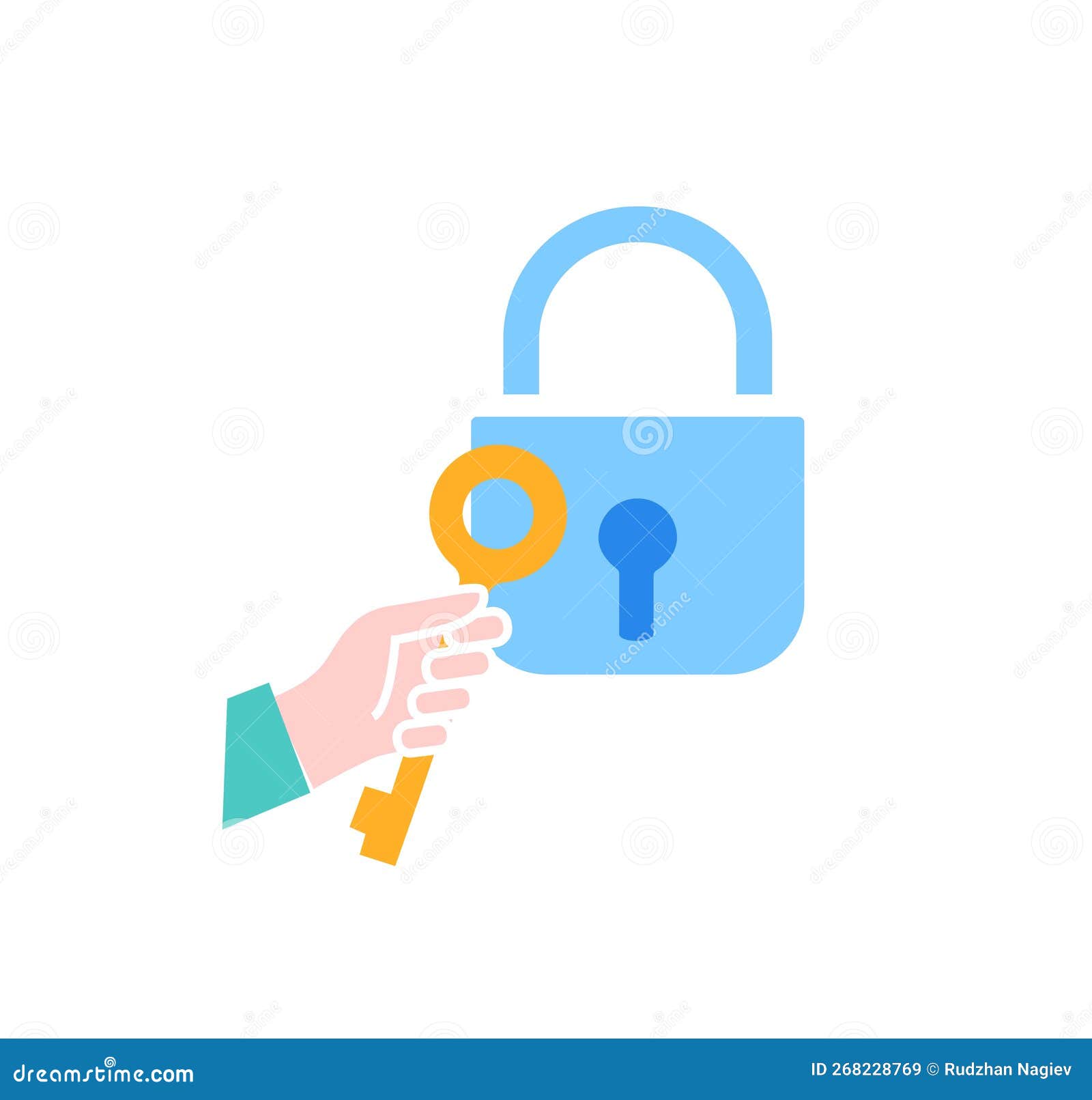 Hand with key icon stock vector. Illustration of management - 268228769