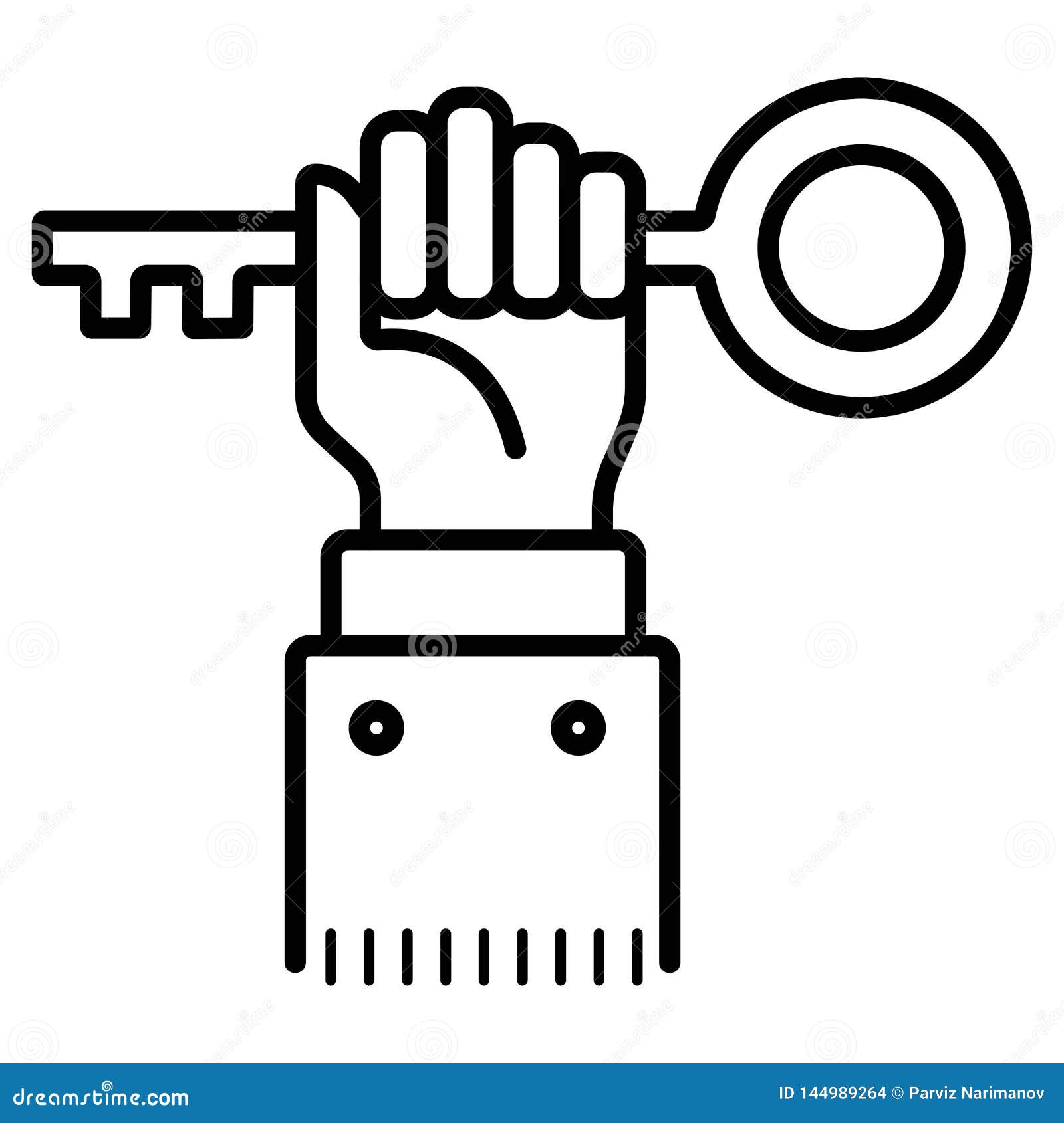 Hand with key icon, vector stock vector. Illustration of flat - 144989264