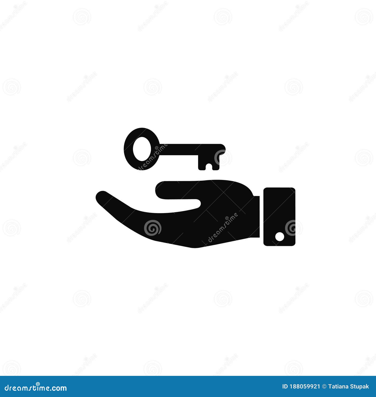 Hand with Key Icon, Vector Isolated Illustration Stock Vector ...