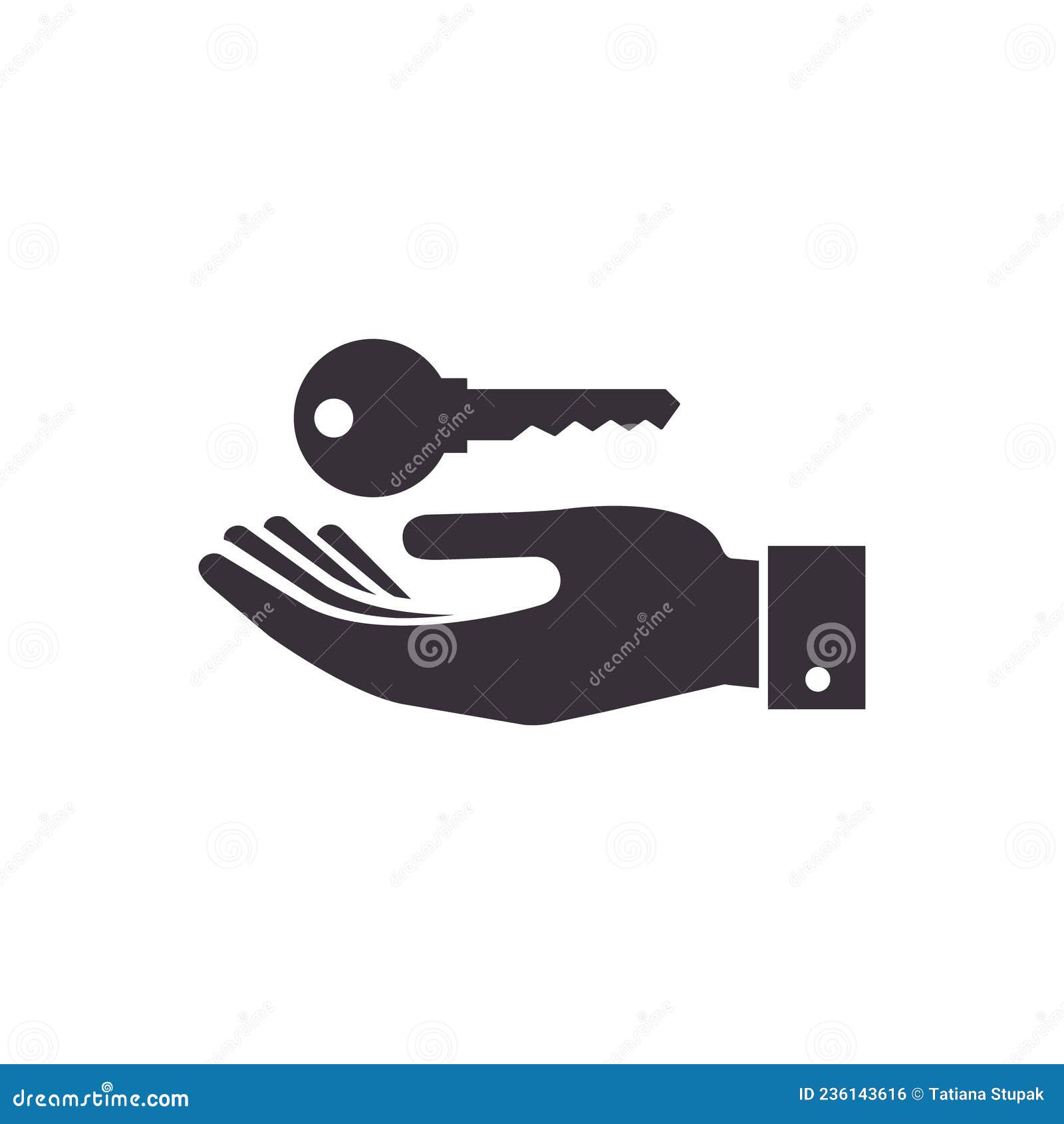 Hand with Key Icon, Vector Isolated Simple Illustration Stock Vector ...