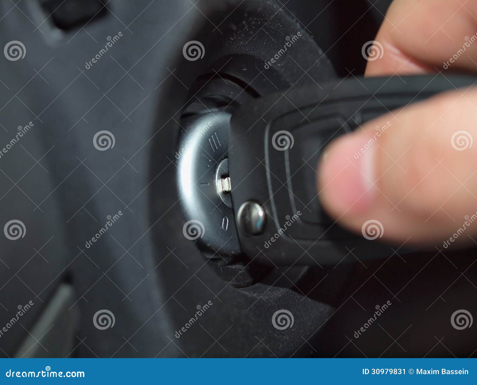 Hand with Key and the Ignition Switch Stock Image - Image of lock ...