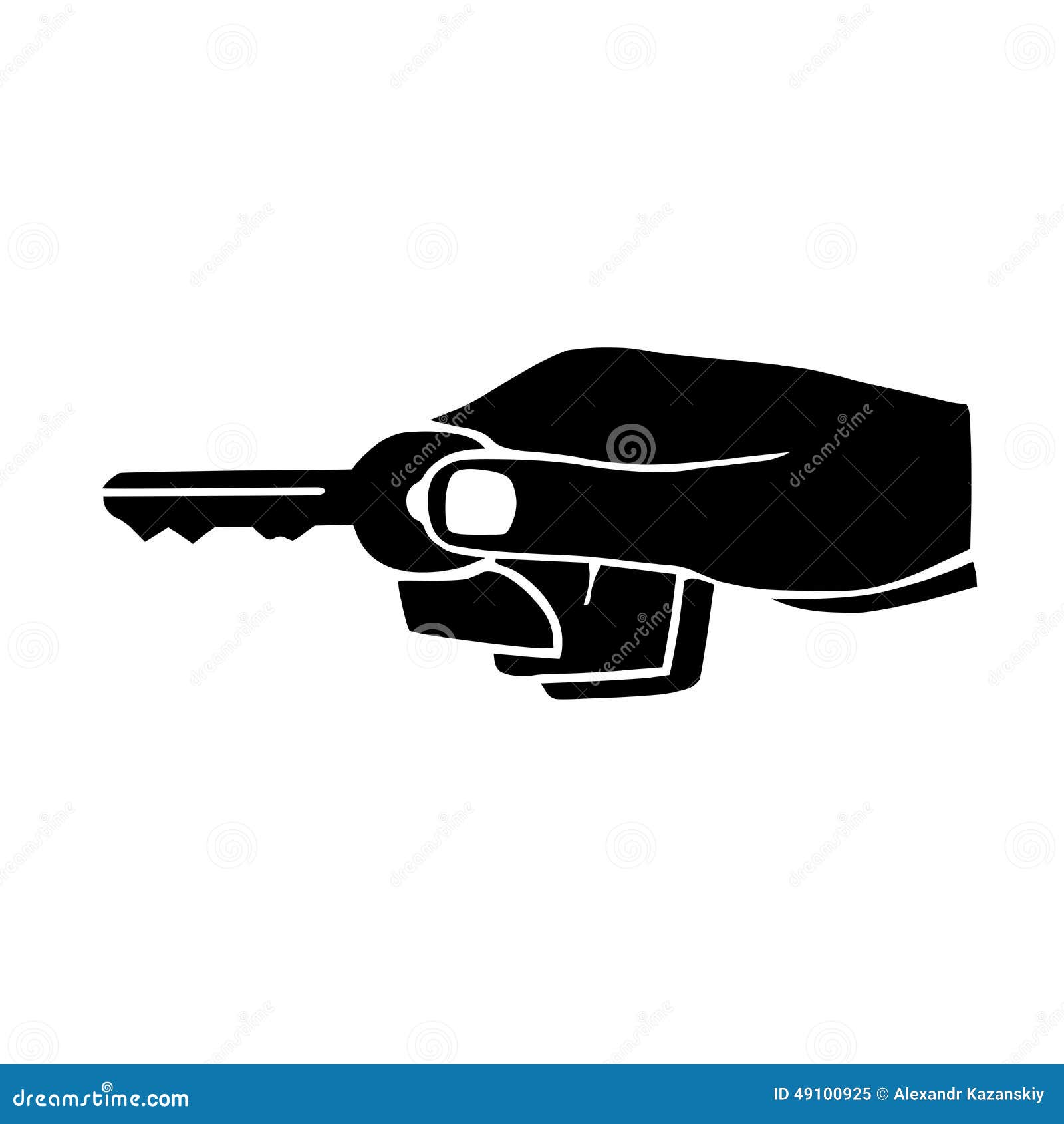Hand with key stock vector. Illustration of vector, hand - 49100925