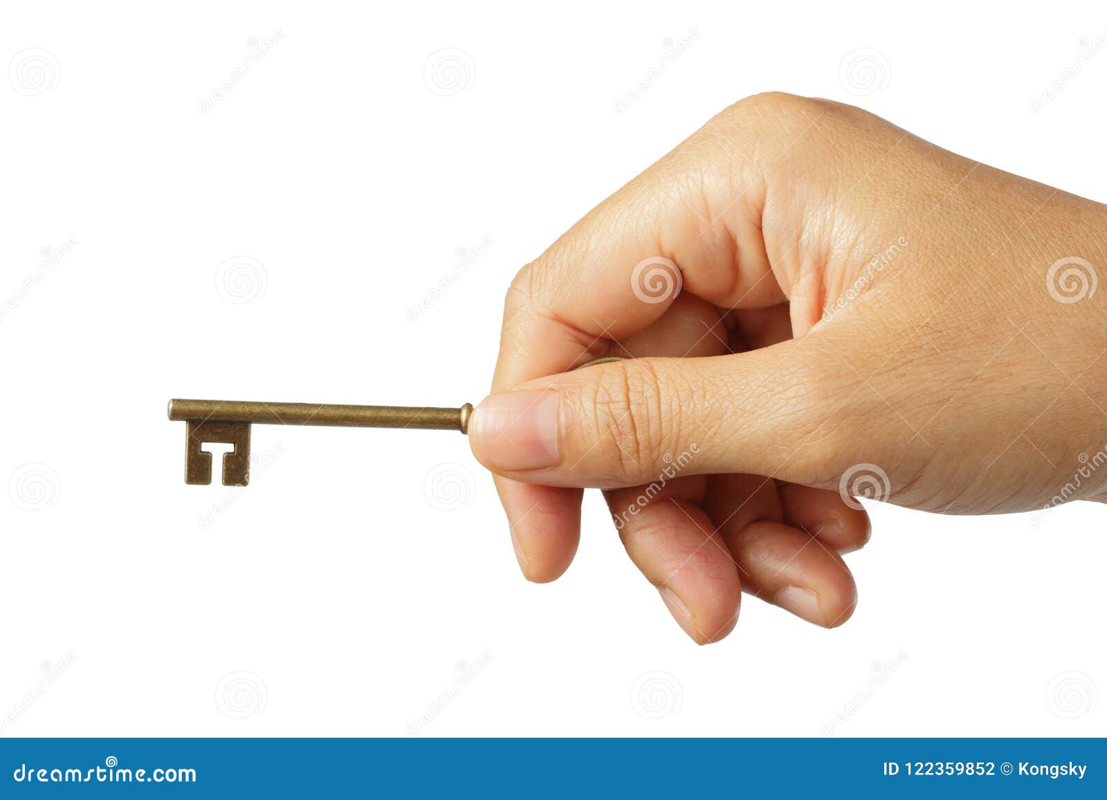 Hand and Key Isolated with Clipping Path. Stock Photo - Image of ...