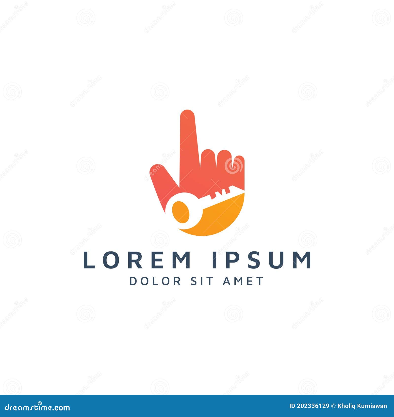 Hand and Key Negative Space Logo Design Stock Vector - Illustration of ...