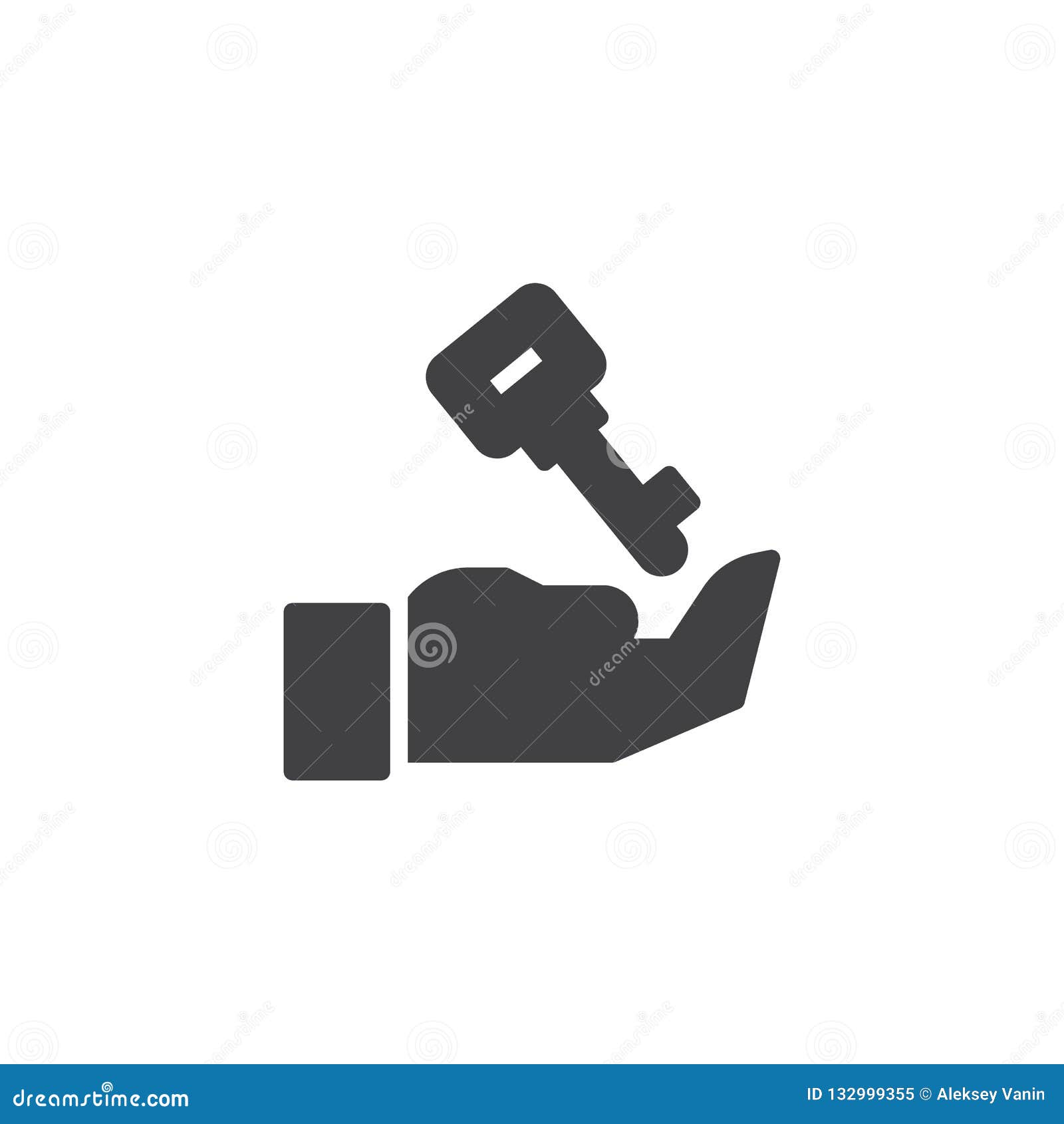 Hand and key vector icon stock vector. Illustration of real - 132999355