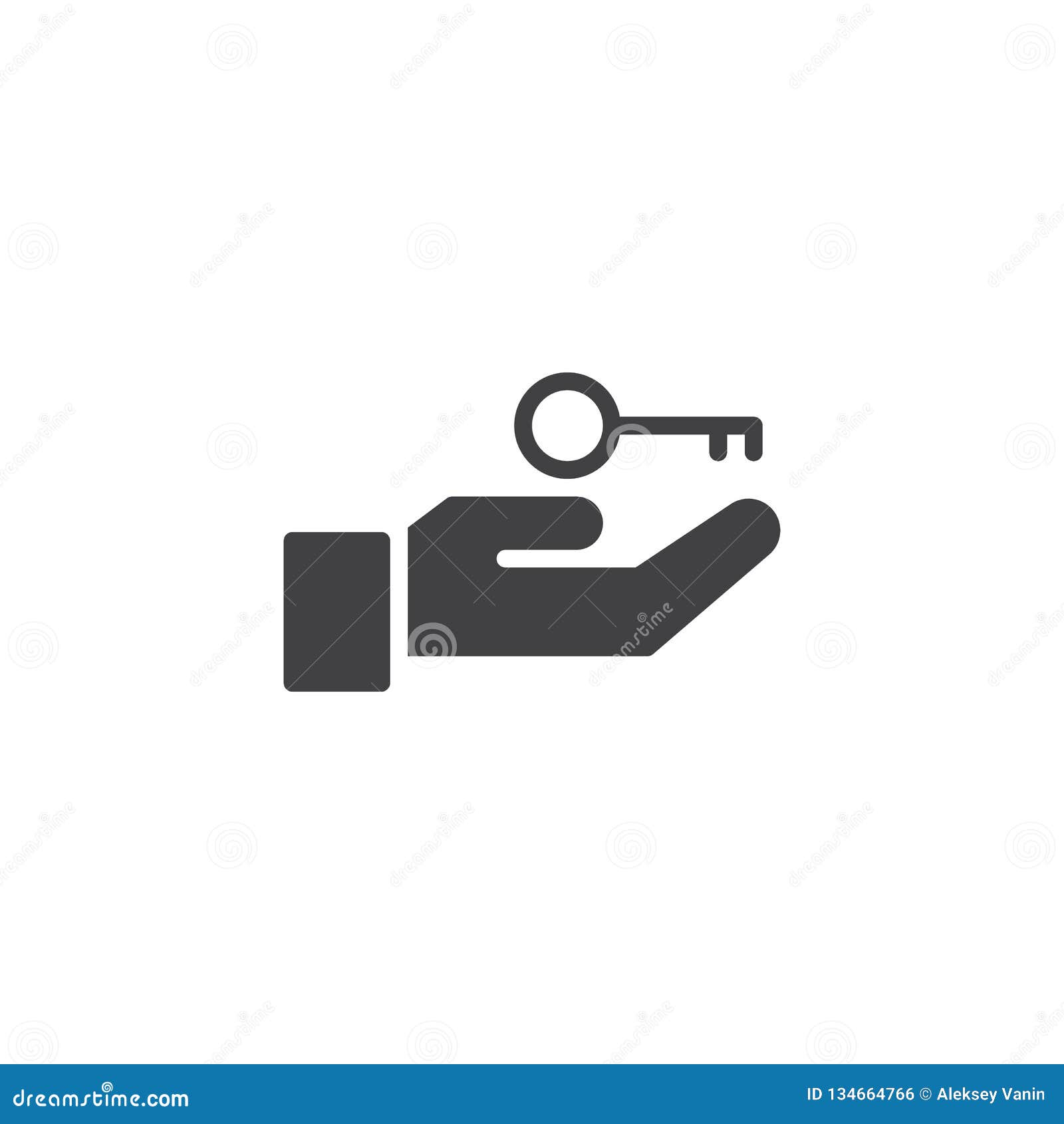 Hand and key vector icon stock vector. Illustration of sale - 134664766