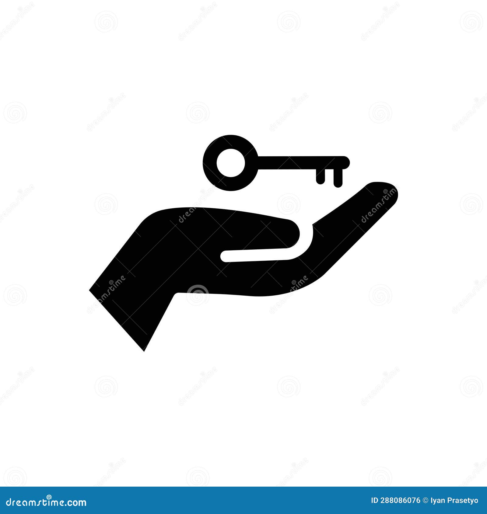 Hand with a Key. Vector Icon Stock Vector - Illustration of secure ...