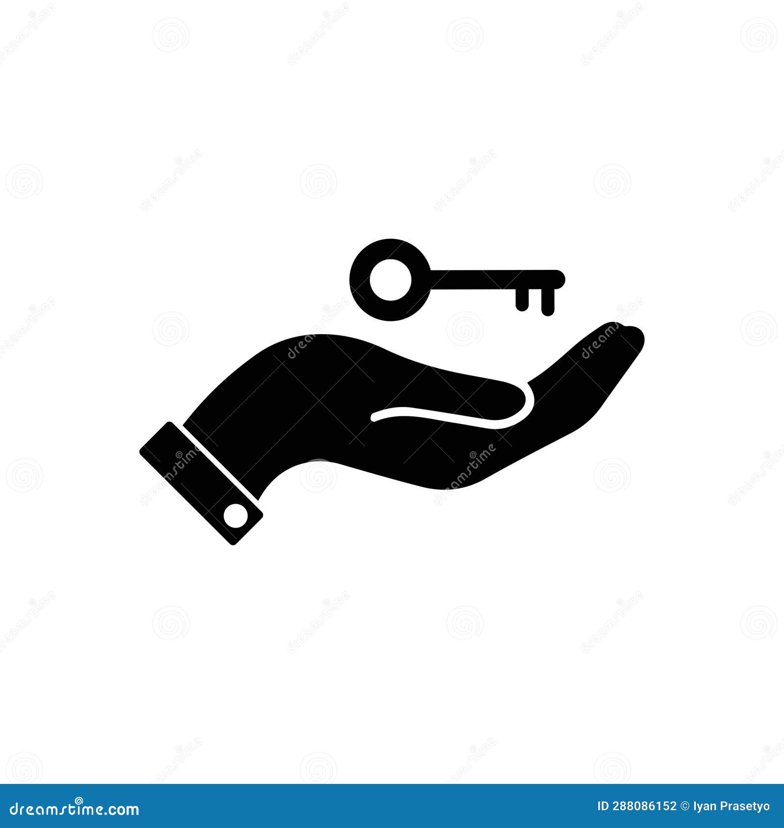Hand with a Key. Vector Icon Stock Vector - Illustration of lock ...