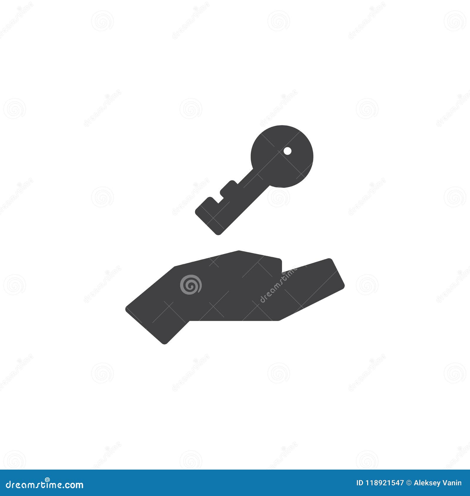 Hand with key vector icon stock vector. Illustration of solid - 118921547