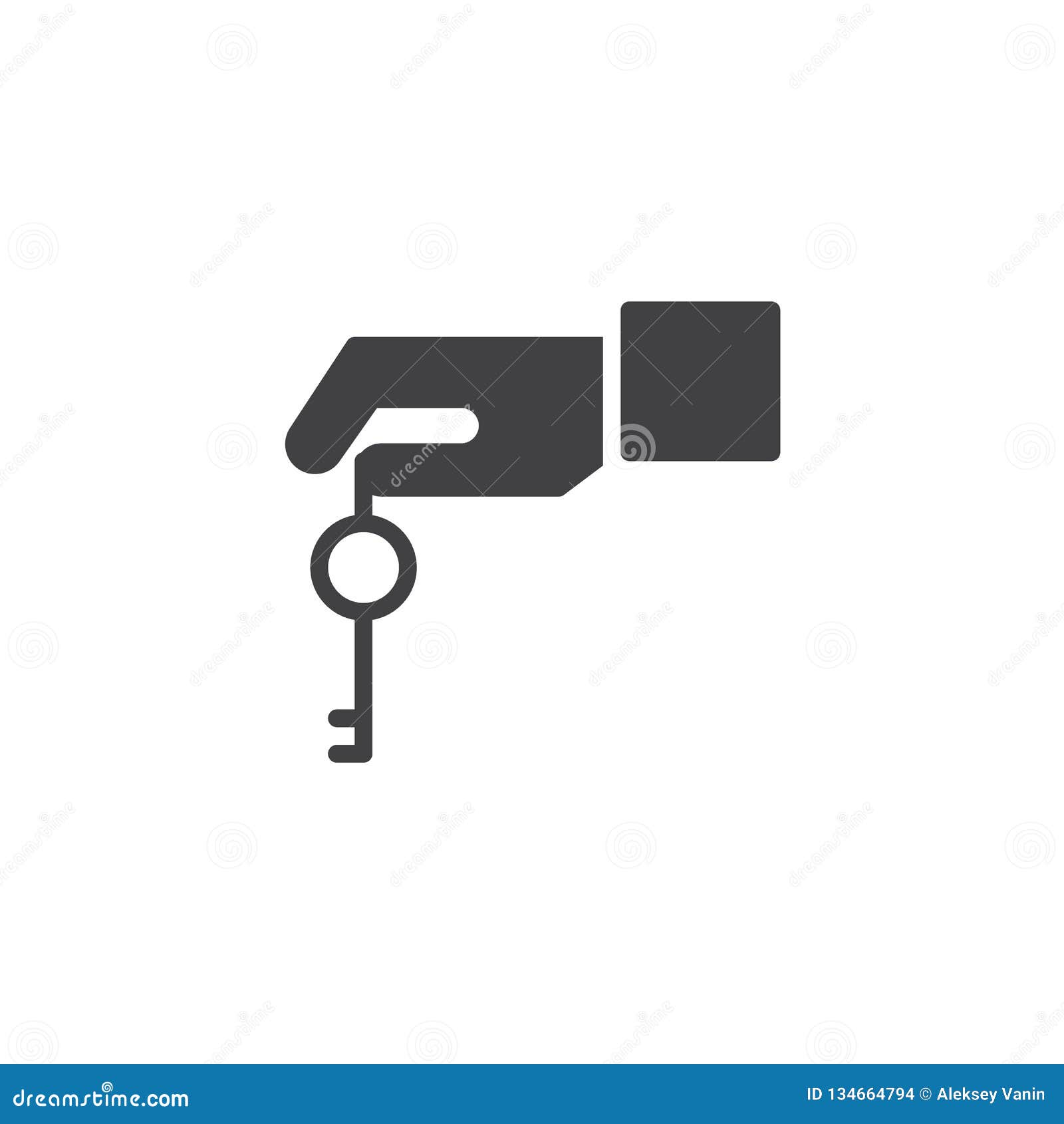 Hand with key vector icon stock vector. Illustration of hand - 134664794