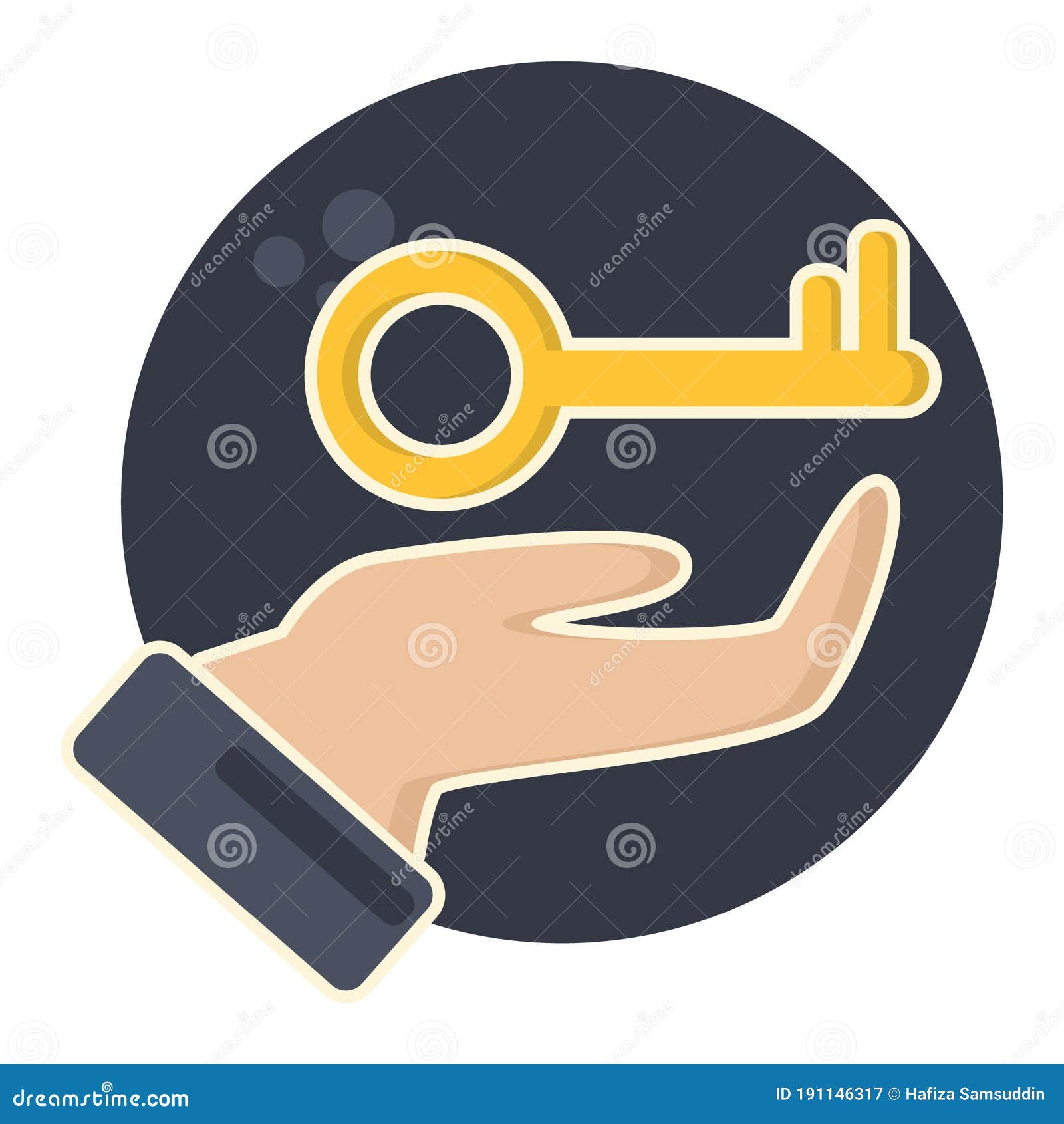 Hand and Key. Vector Illustration Decorative Design Stock Vector ...