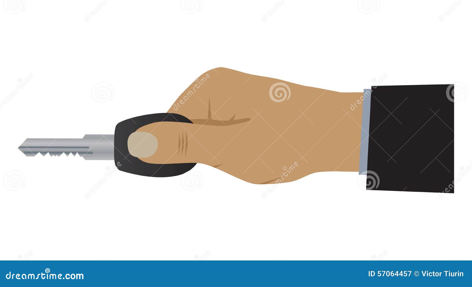 Hand with a key. stock vector. Illustration of door, close - 57064457