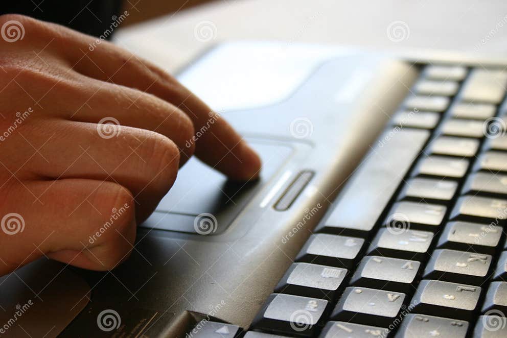 Hand and keyboard stock image. Image of light, touch, style - 3063