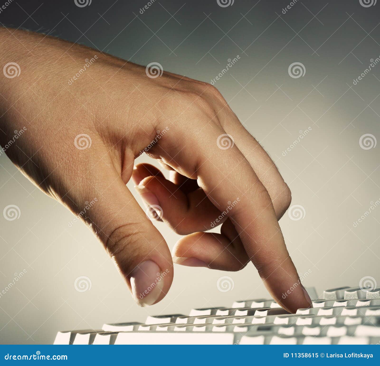 Hand on Keyboard stock image. Image of macro, hand, working - 11358615