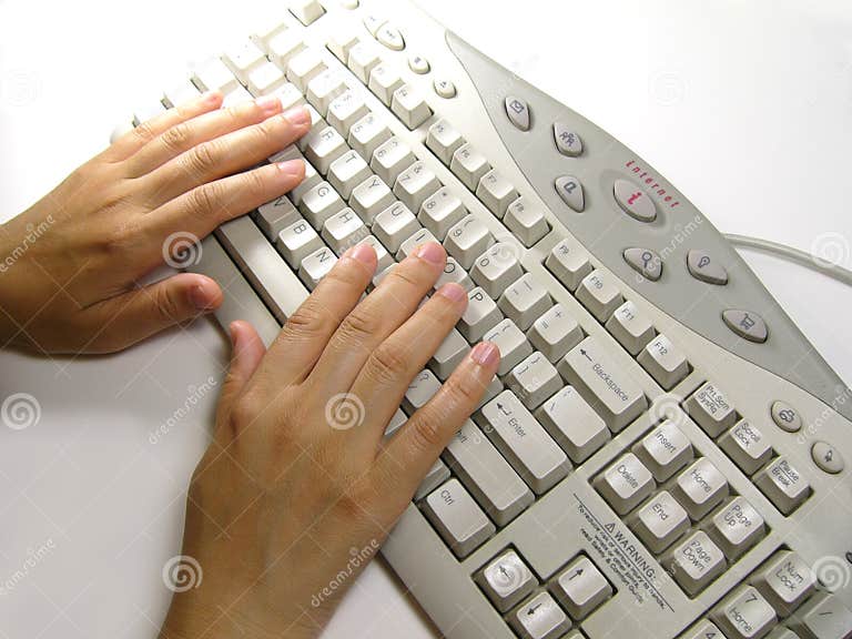 Hand on keyboard stock image. Image of computer, technology - 185467