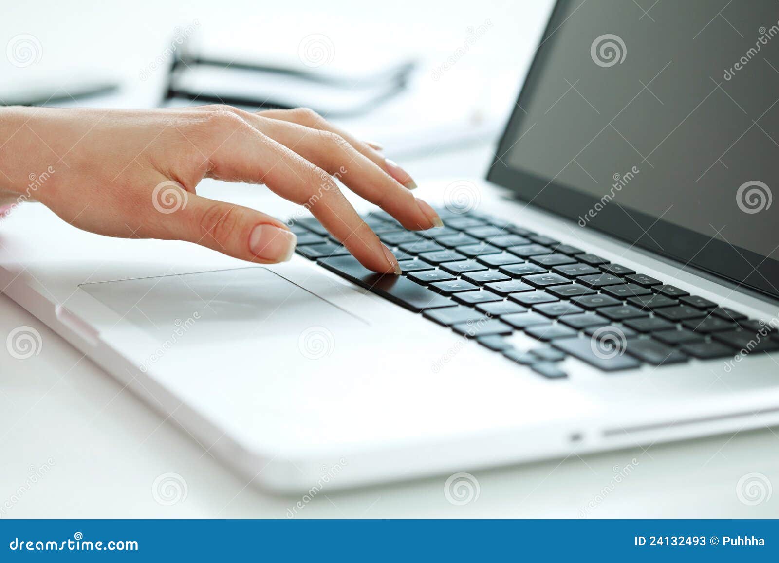 Hand on a keyboard stock image. Image of lifestyle, internet - 24132493