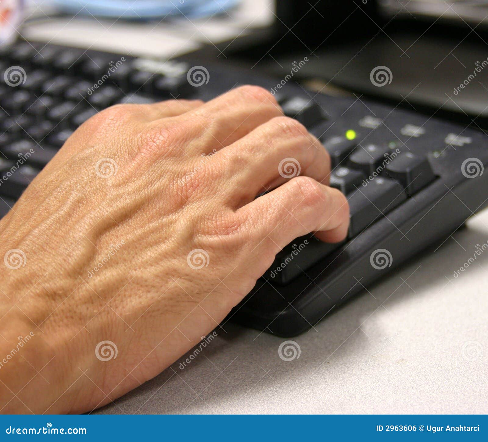 Hand on keyboard stock photo. Image of desk, keypad, keys - 2963606