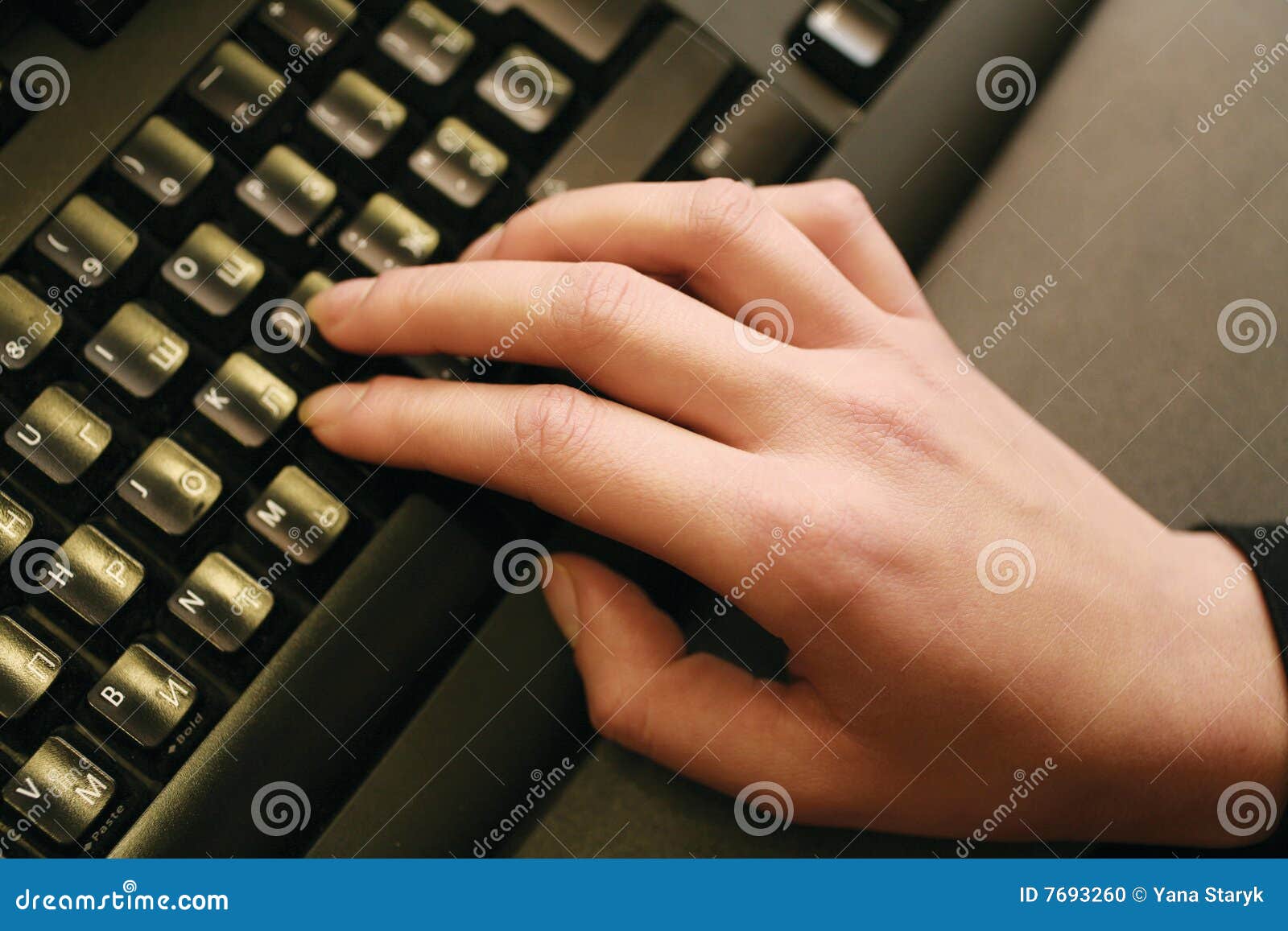 Hand on keyboard stock photo. Image of education, buttons - 7693260