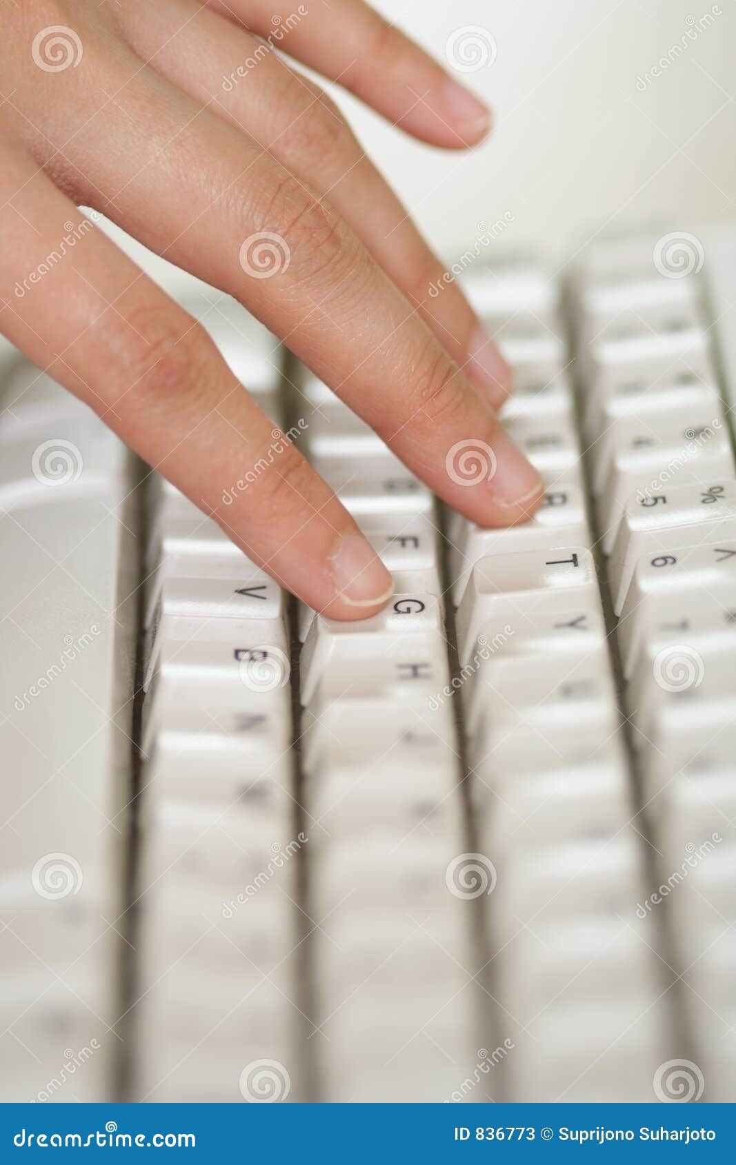 Hand and keyboard stock image. Image of hand, computers - 836773