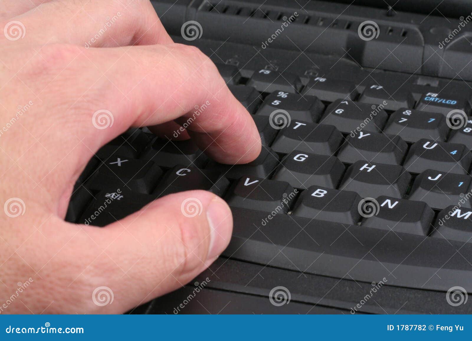 Hand and Keyboard close-up stock photo. Image of keyboard - 1787782