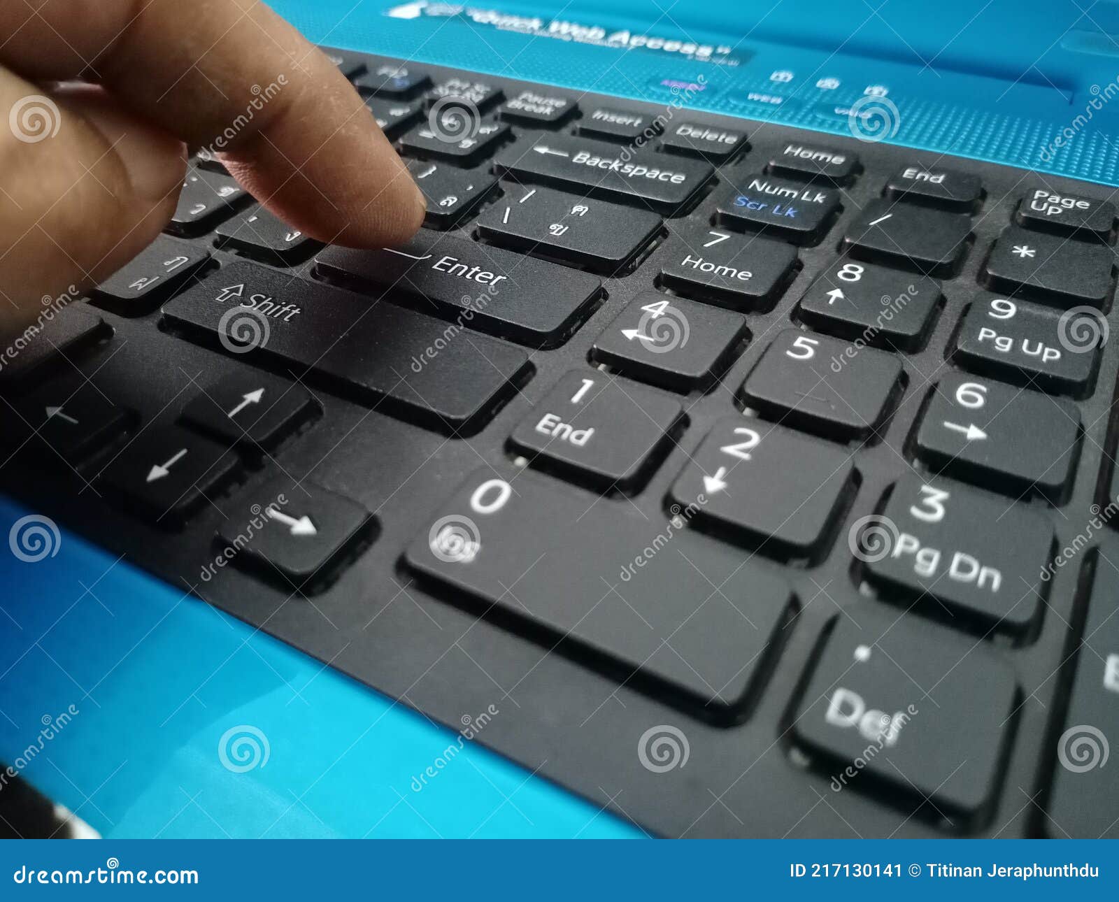 Hand and keyboard stock image. Image of multimedia, netbook - 217130141
