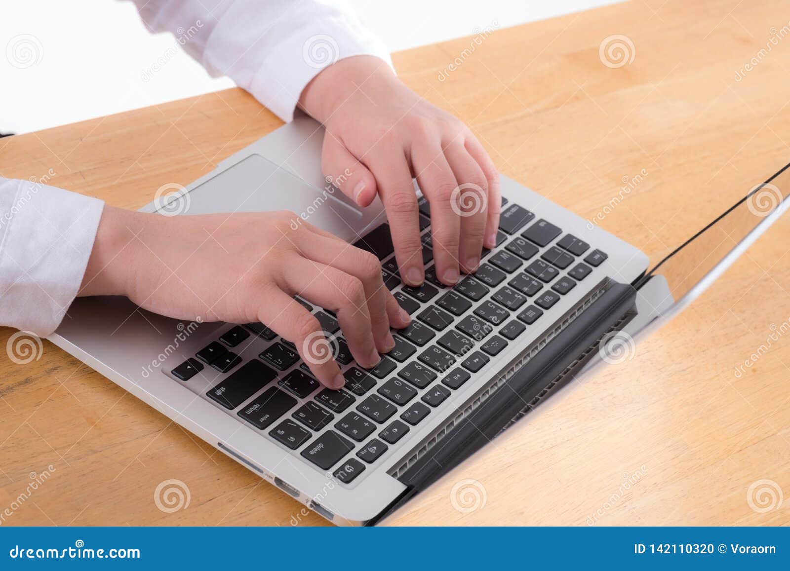 Hand and keyboard stock photo. Image of communication - 142110320