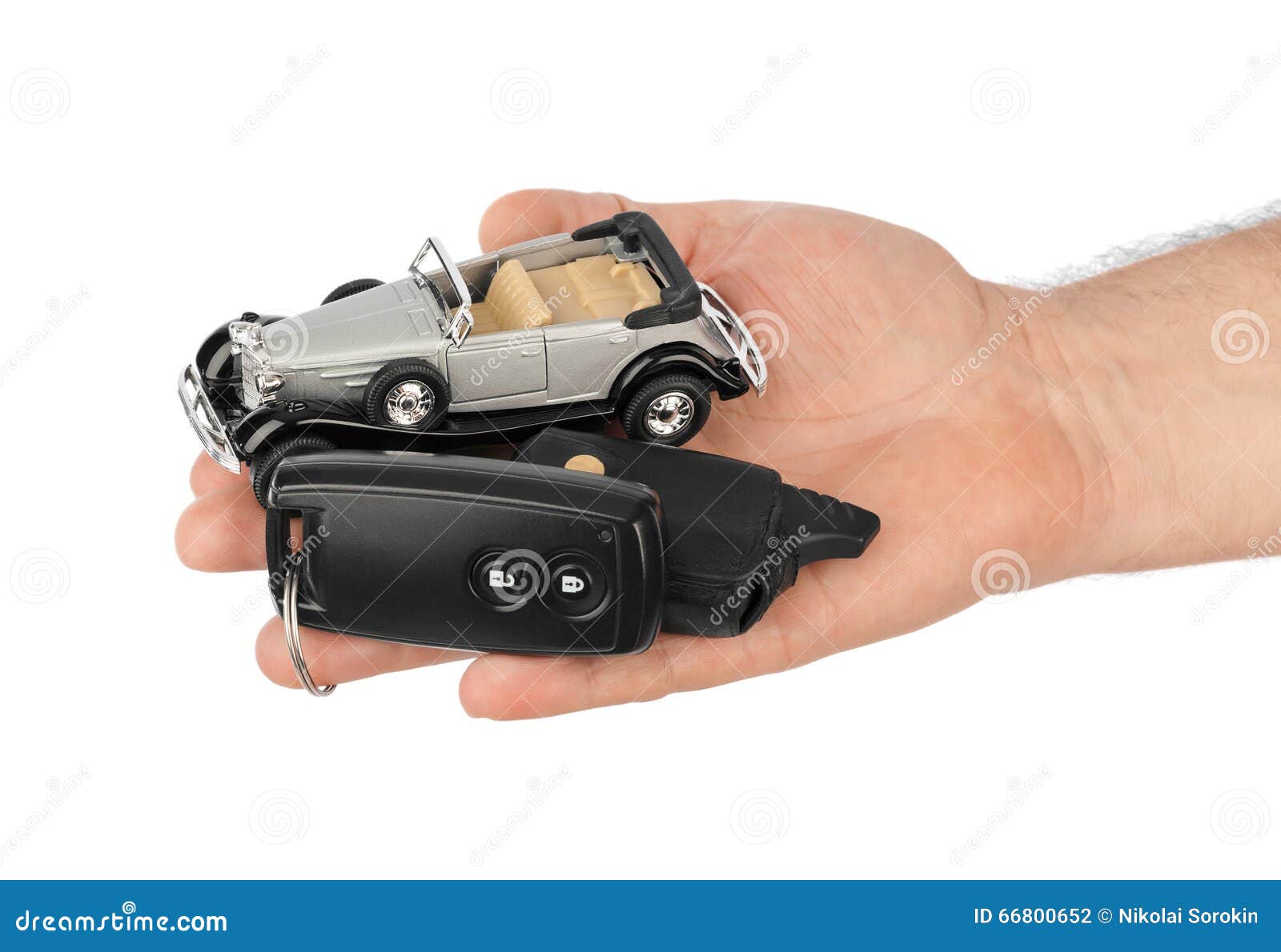 Hand with keys and car stock photo. Image of black, lock - 66800652