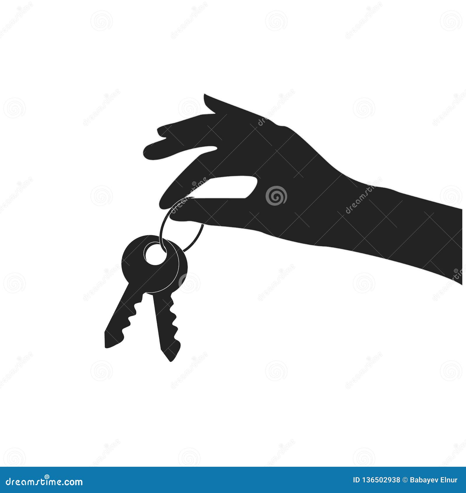 Hand with Keys Icon, Flat Design Best Vector Icon Stock Vector ...