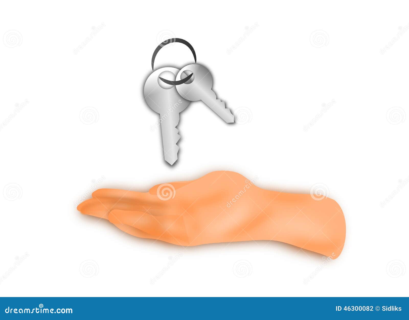 Hand with keys stock illustration. Illustration of unlock - 46300082