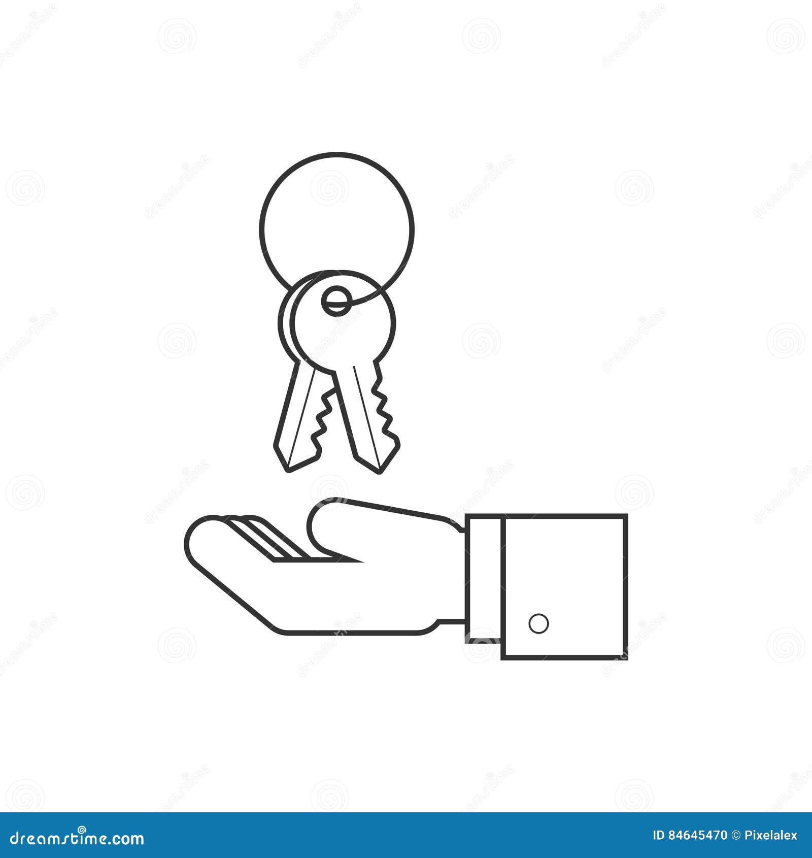 Keys Line Art Seamless Pattern Background Cartoon Vector ...