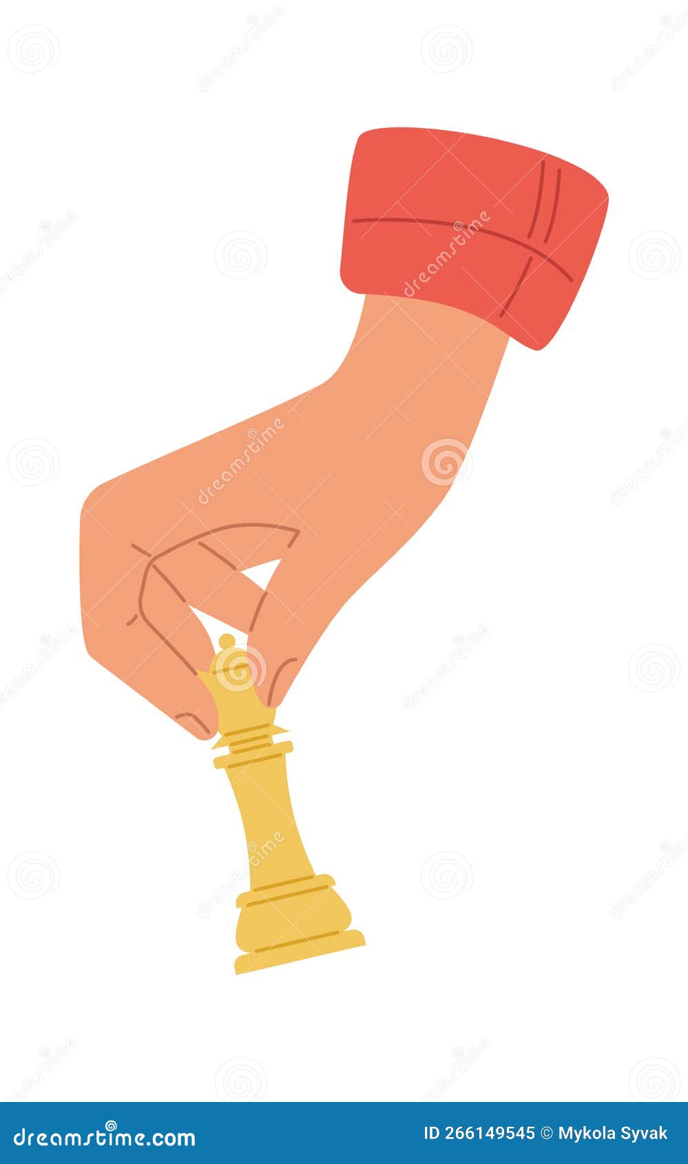 Hand with King Chess Piece Flat Icon Strategic Game Stock Vector ...