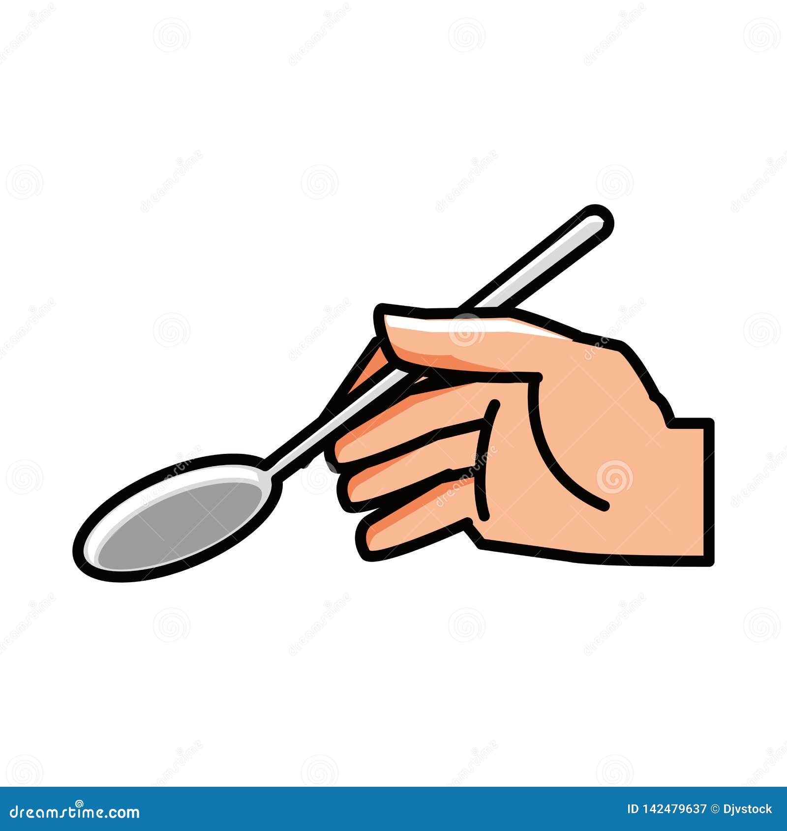 Hand with Kitchen Spoon Isolated Icon Stock Vector - Illustration of ...