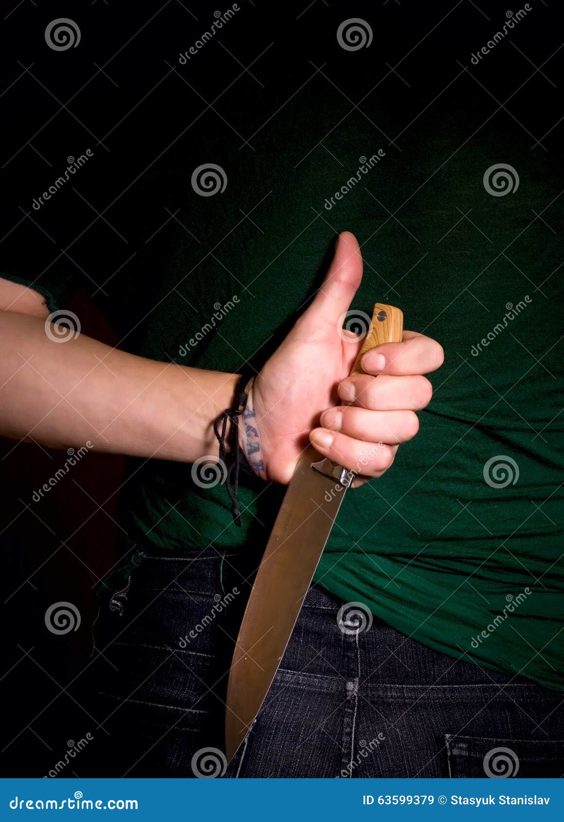 Hand with Knife Behind His Back Stock Image - Image of person, human ...
