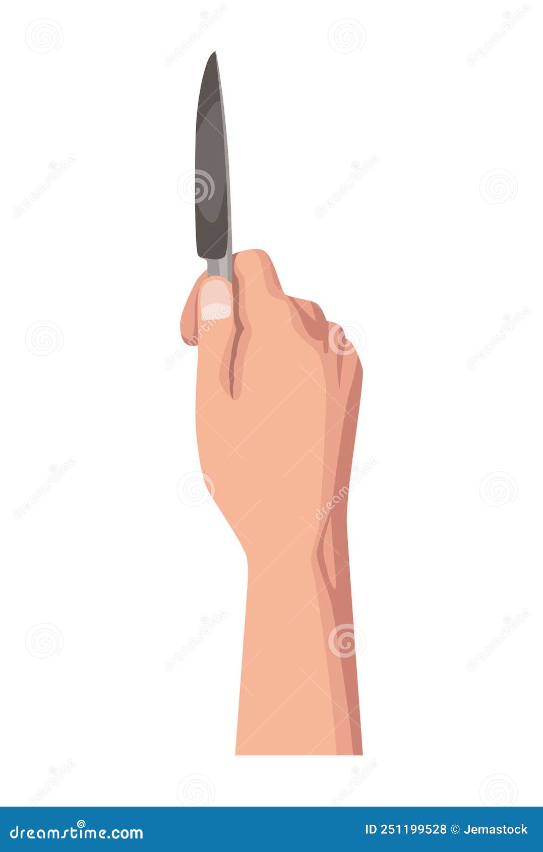 Hand with knife cutlery stock vector. Illustration of tool - 251199528