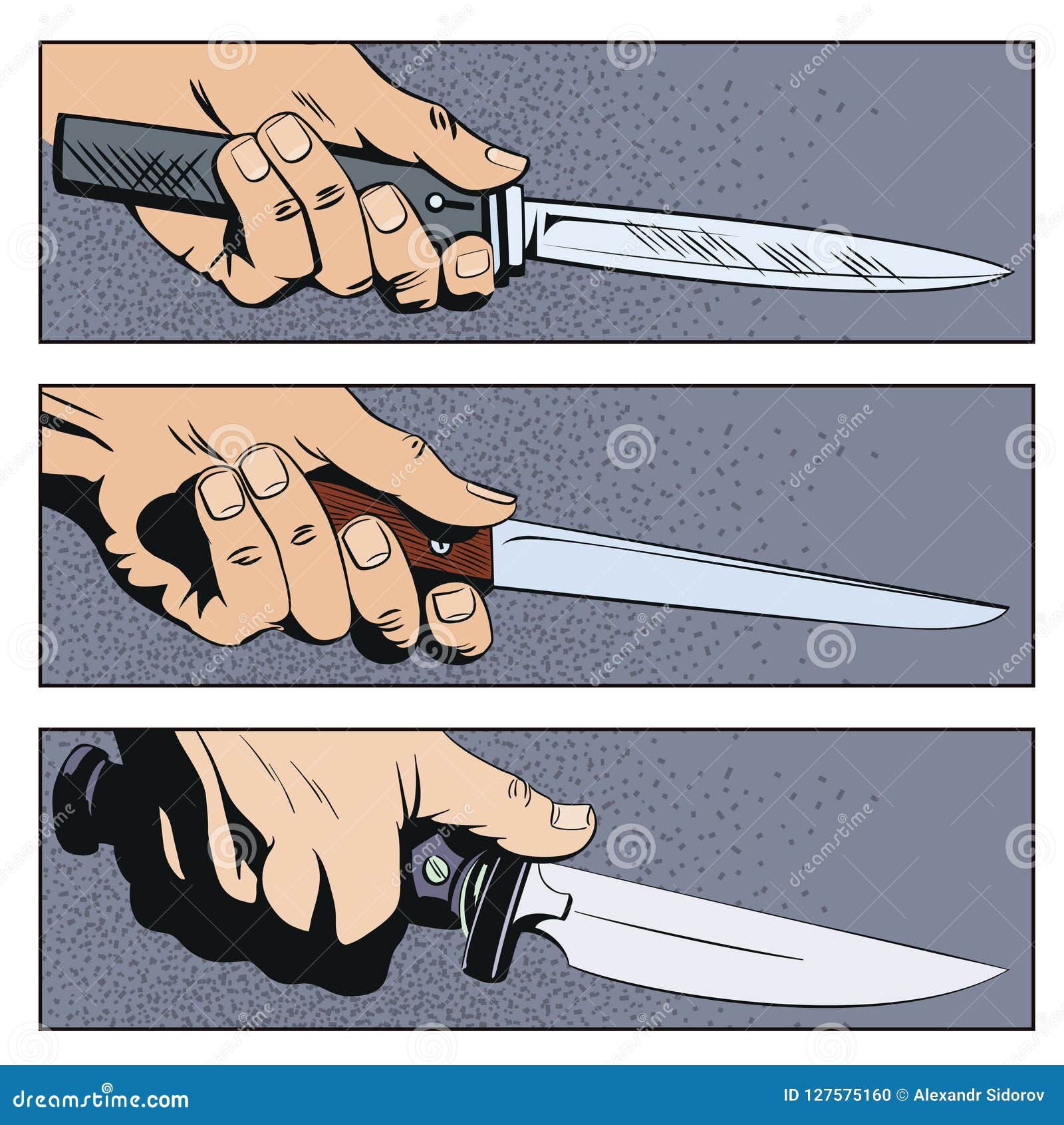 Hand with Knife. Stock Illustration. Stock Vector - Illustration of ...