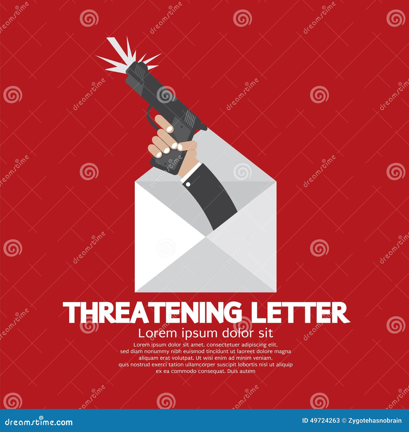 Hand with Knife Threatening Letter Concept Stock Vector - Illustration ...