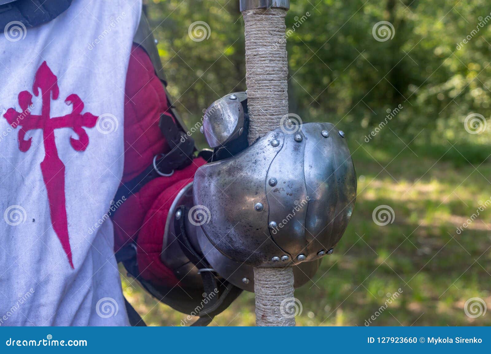 Hand a Knight in Armor Keeps Weapons Day Stock Photo - Image of black ...