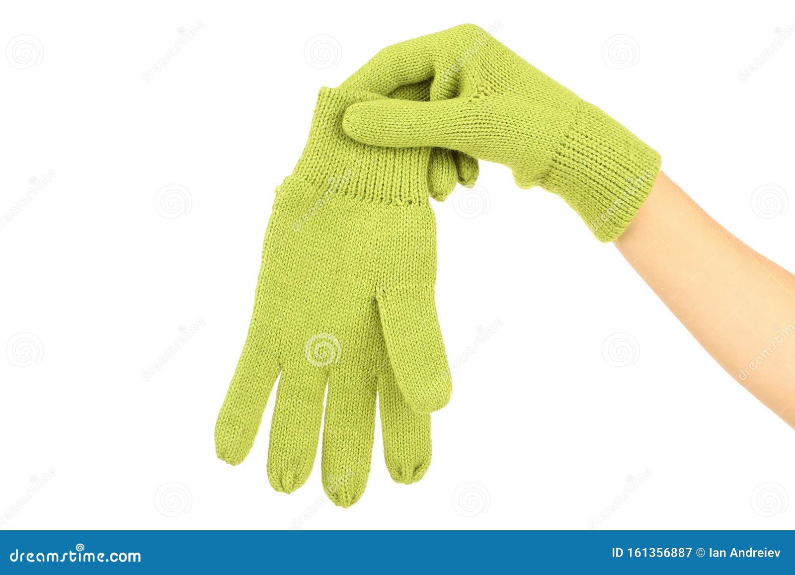 Hand in knitted mitten stock image. Image of isolated - 161356887