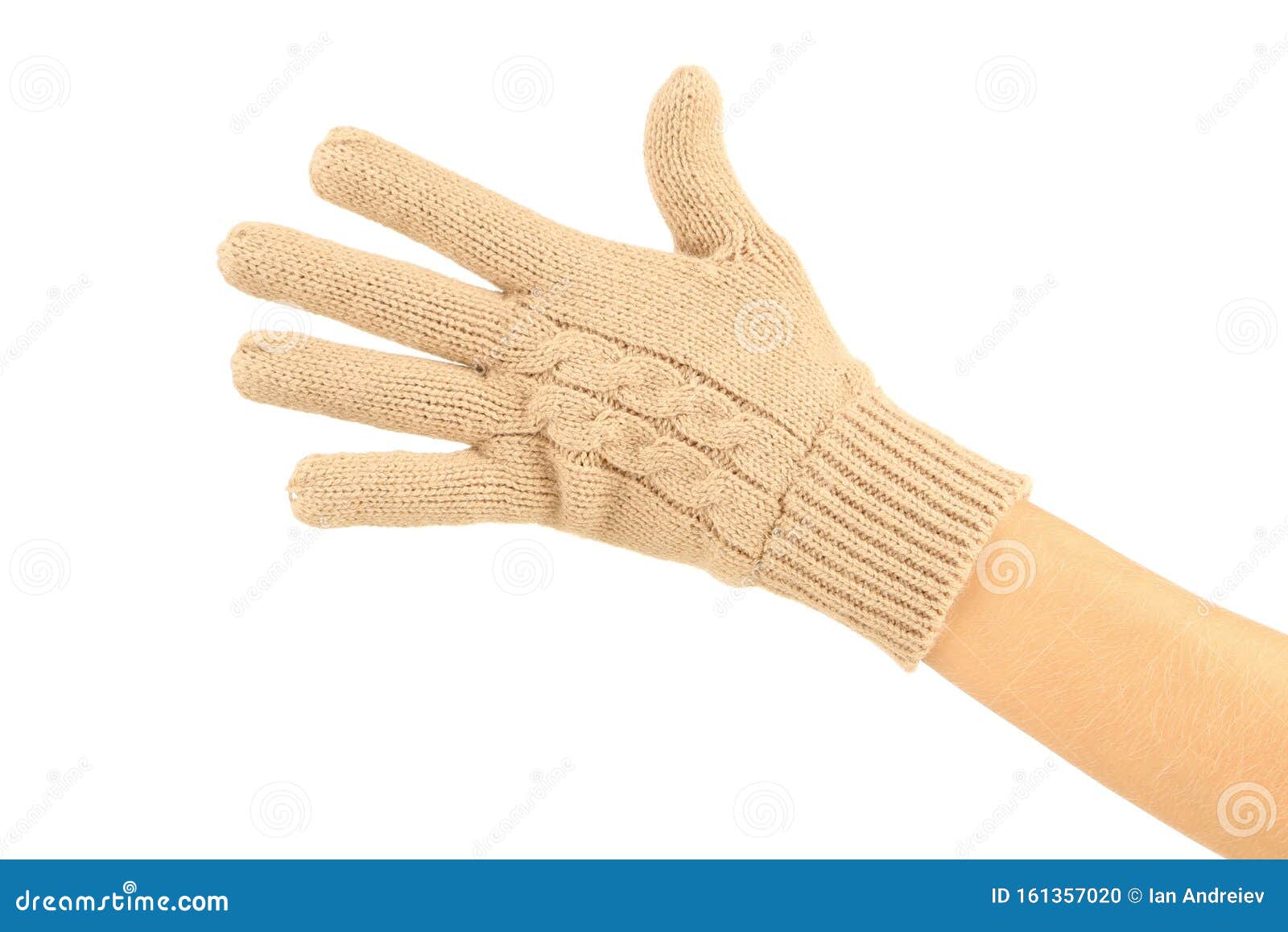 Hand in knitted mitten stock photo. Image of color, people - 161357020