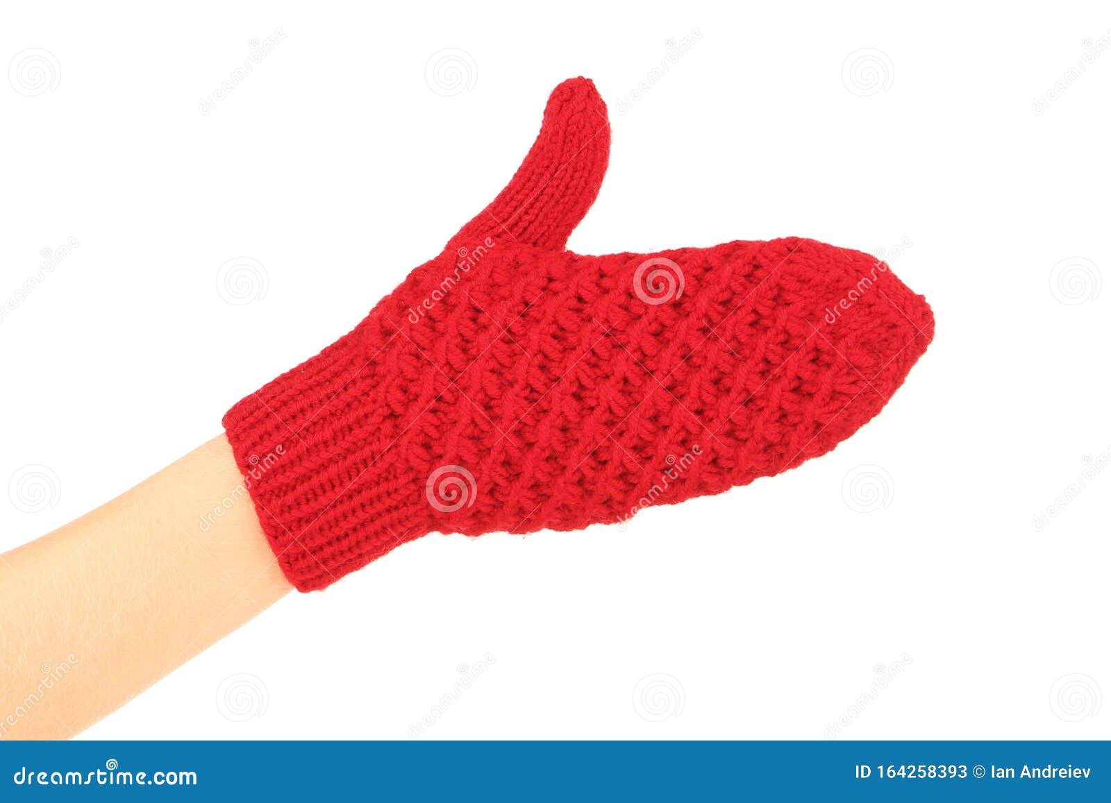 Hand in knitted mitten stock image. Image of girl, accessory - 164258393