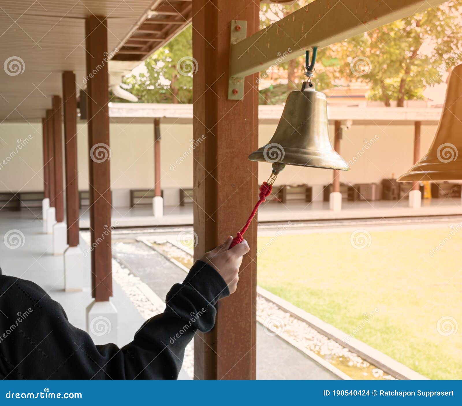 The Hand that is Knocking the Bell Stock Photo - Image of architecture ...