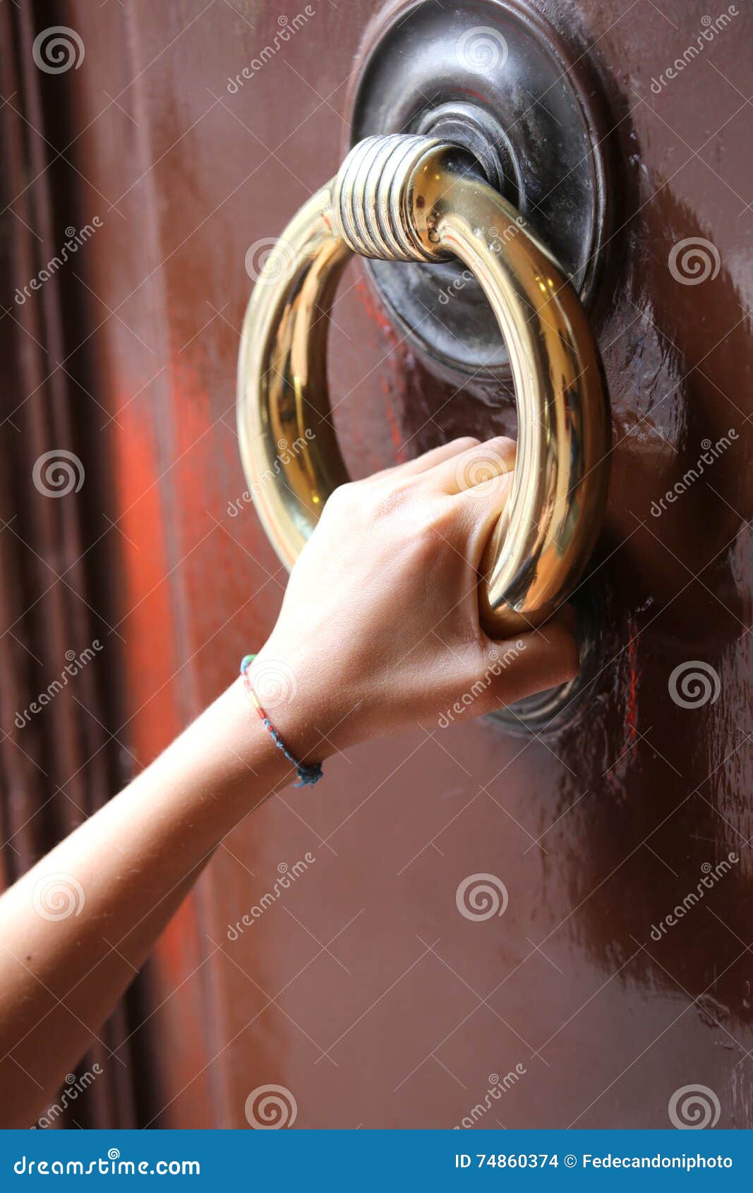 Hand Knocking at the Closed Door Stock Photo - Image of body, child ...