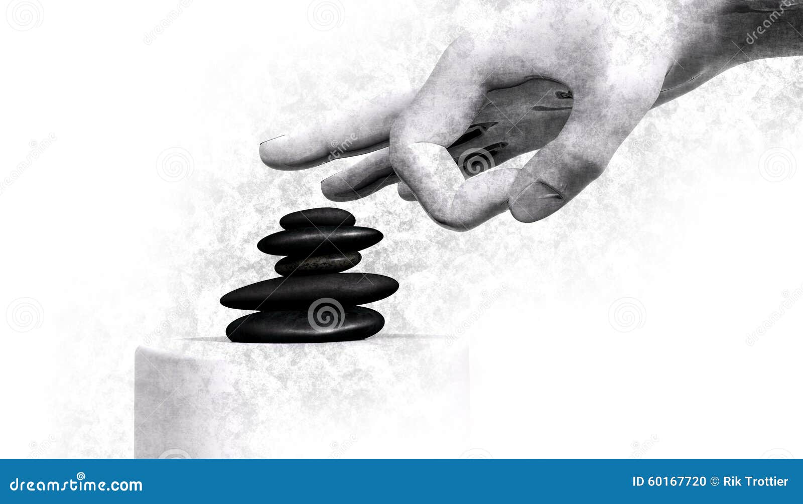 Hand knocking over stones stock illustration. Illustration of knocking ...