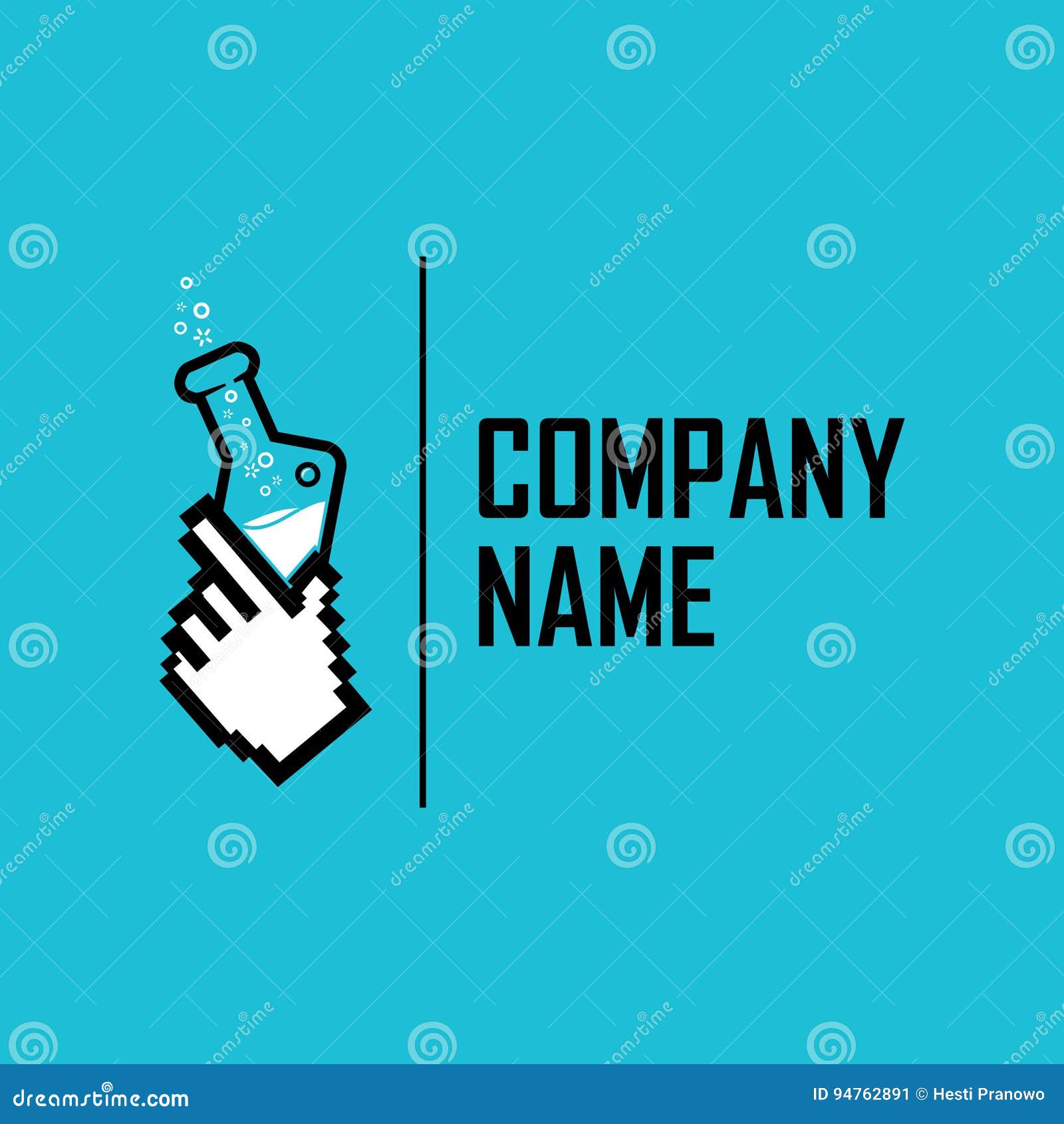 Hand lab pixel logo stock vector. Illustration of experiment - 94762891