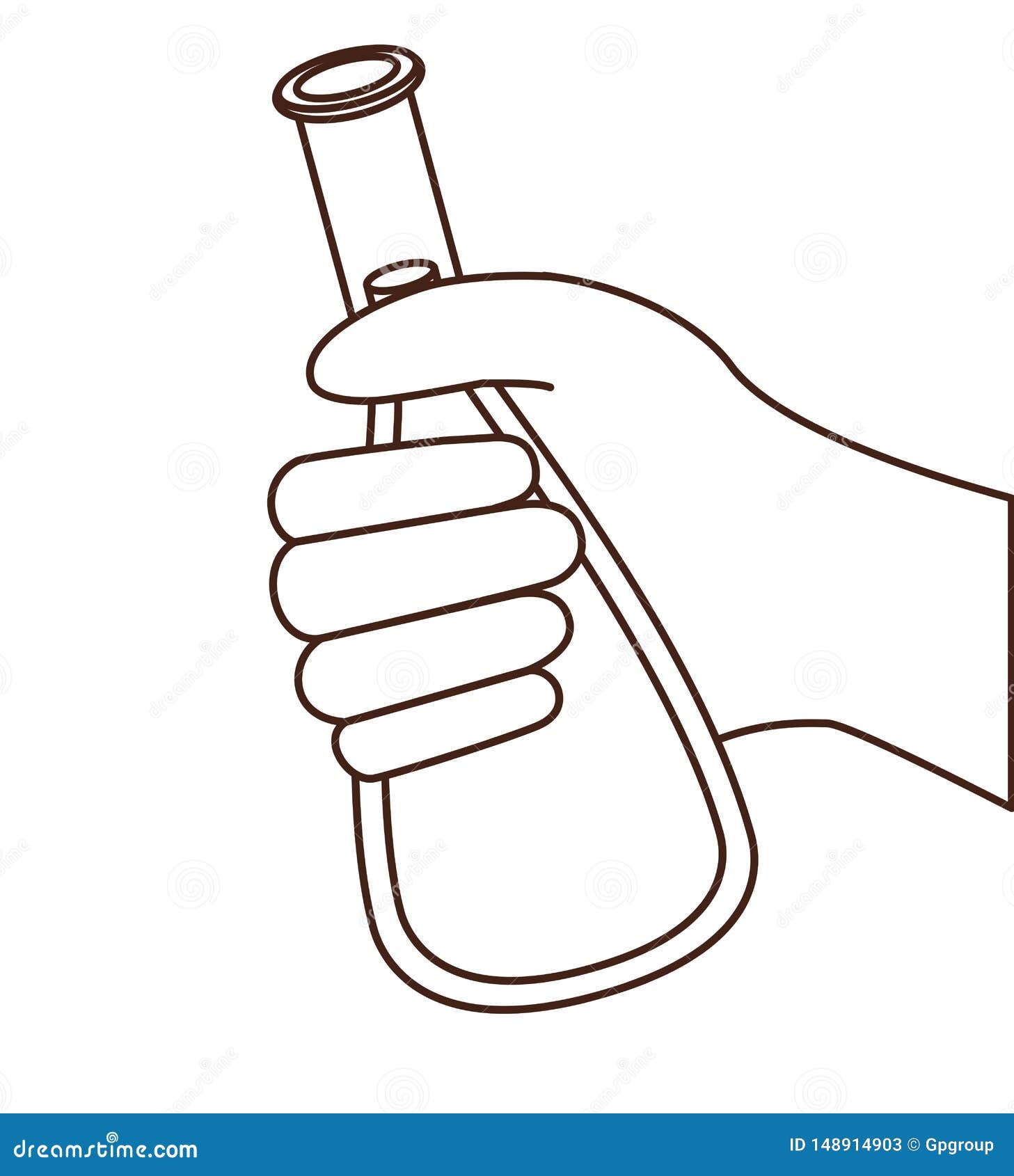 Hand with Laboratory Instruments in White Background Stock Vector ...
