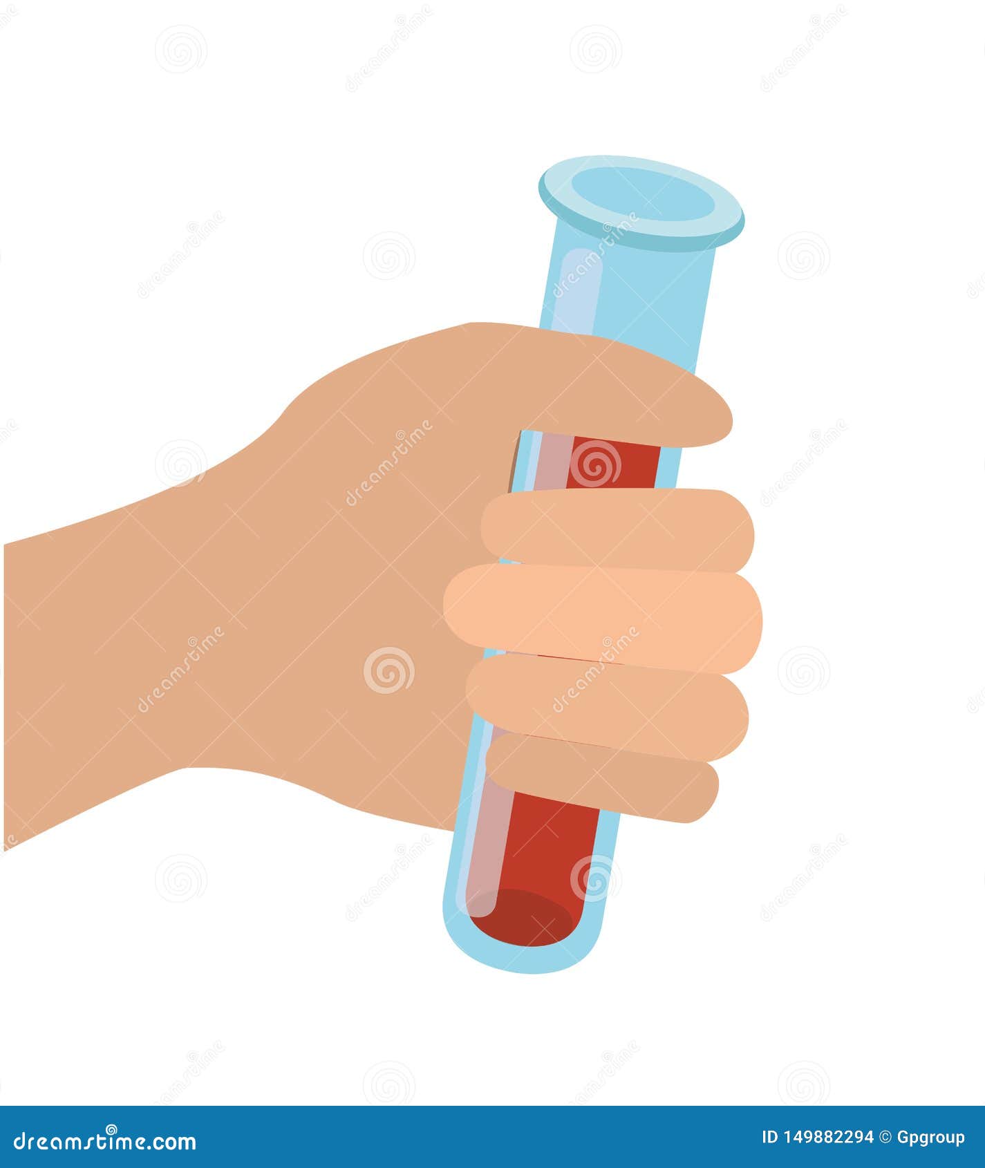 Hand with Laboratory Instruments in White Background Stock Vector ...