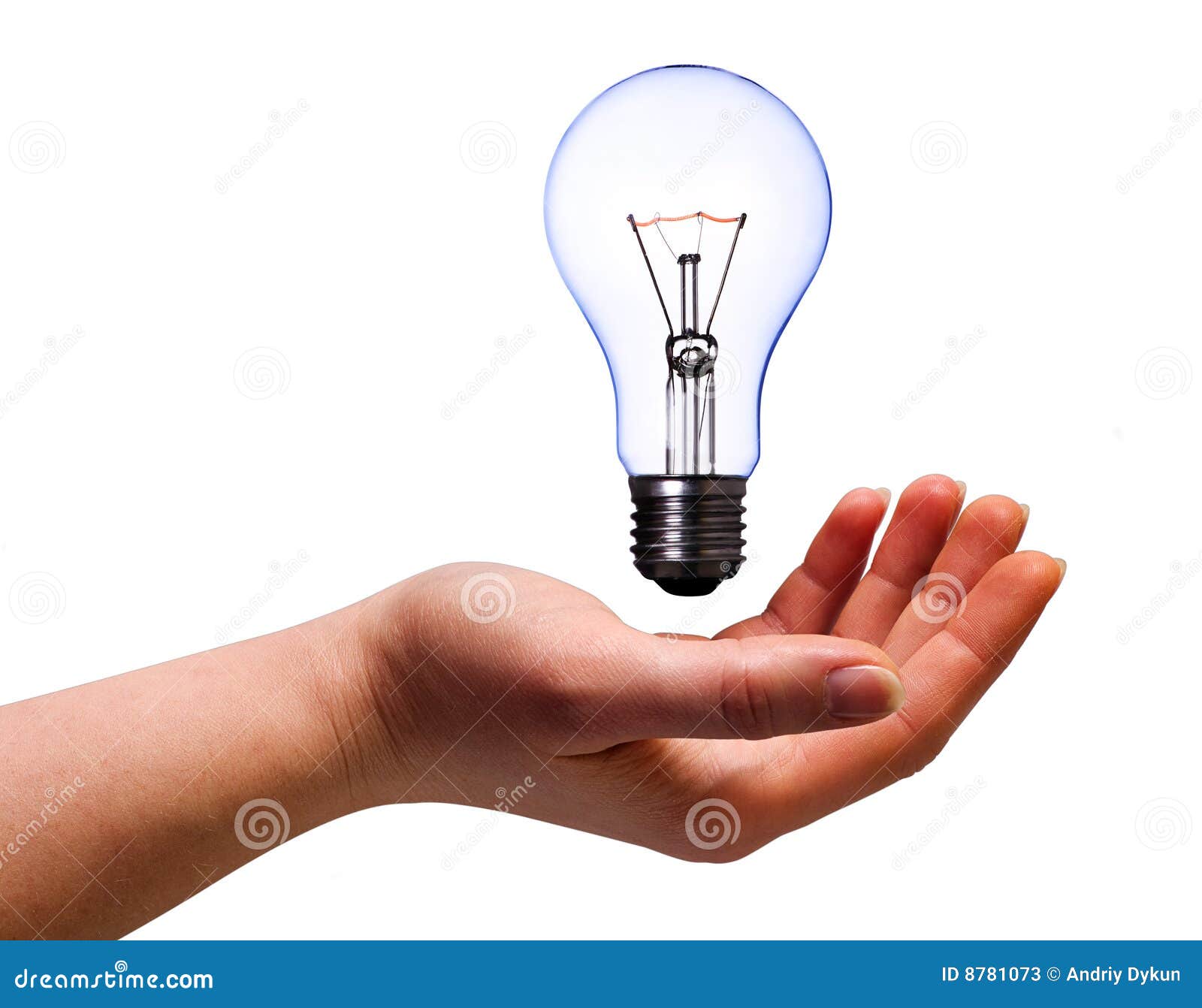 Hand with lamp bulb stock image. Image of isolated, hand - 8781073