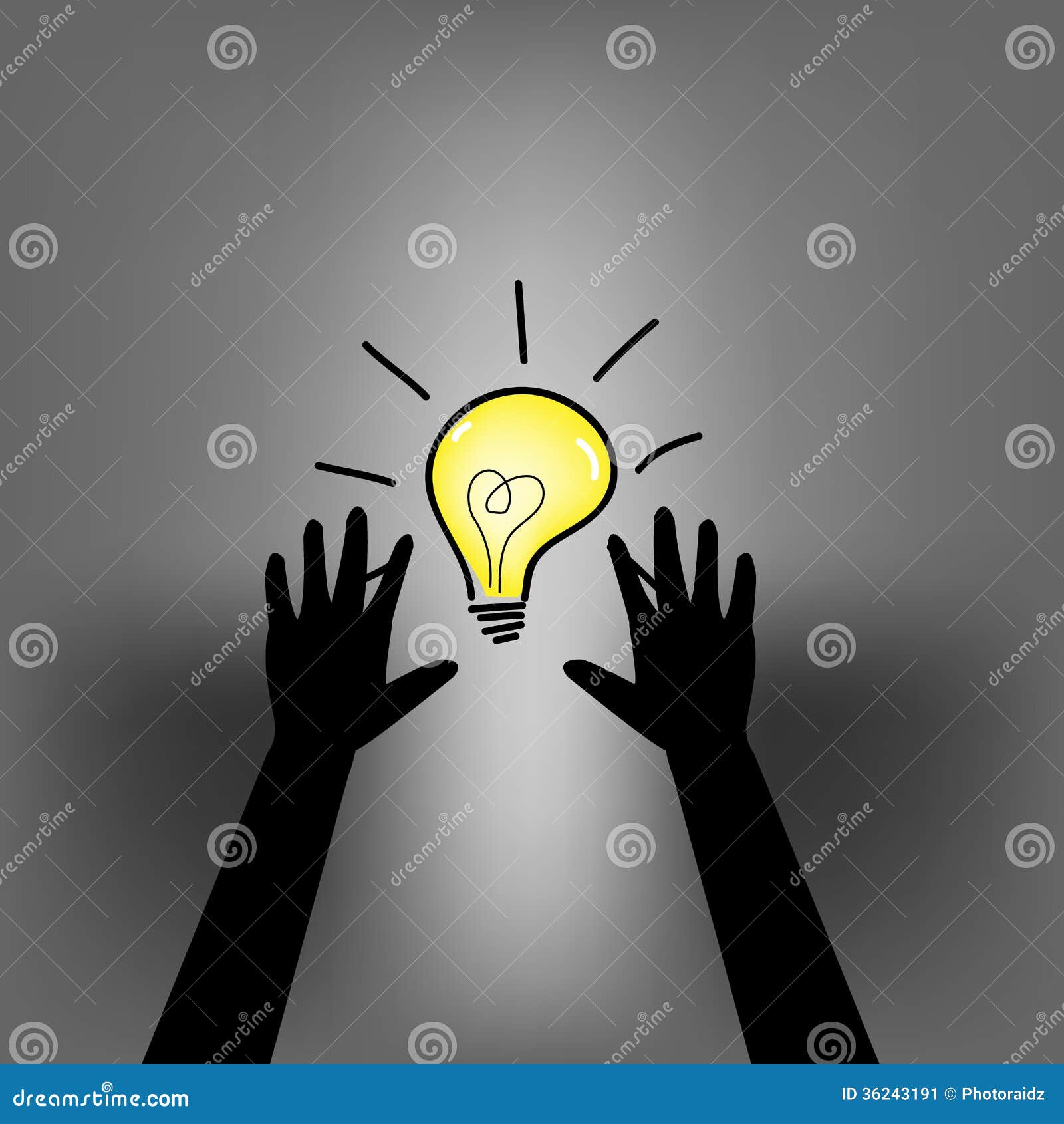 Hand Lamp Cover Light Bulb Idea Stock Vector - Illustration of ...