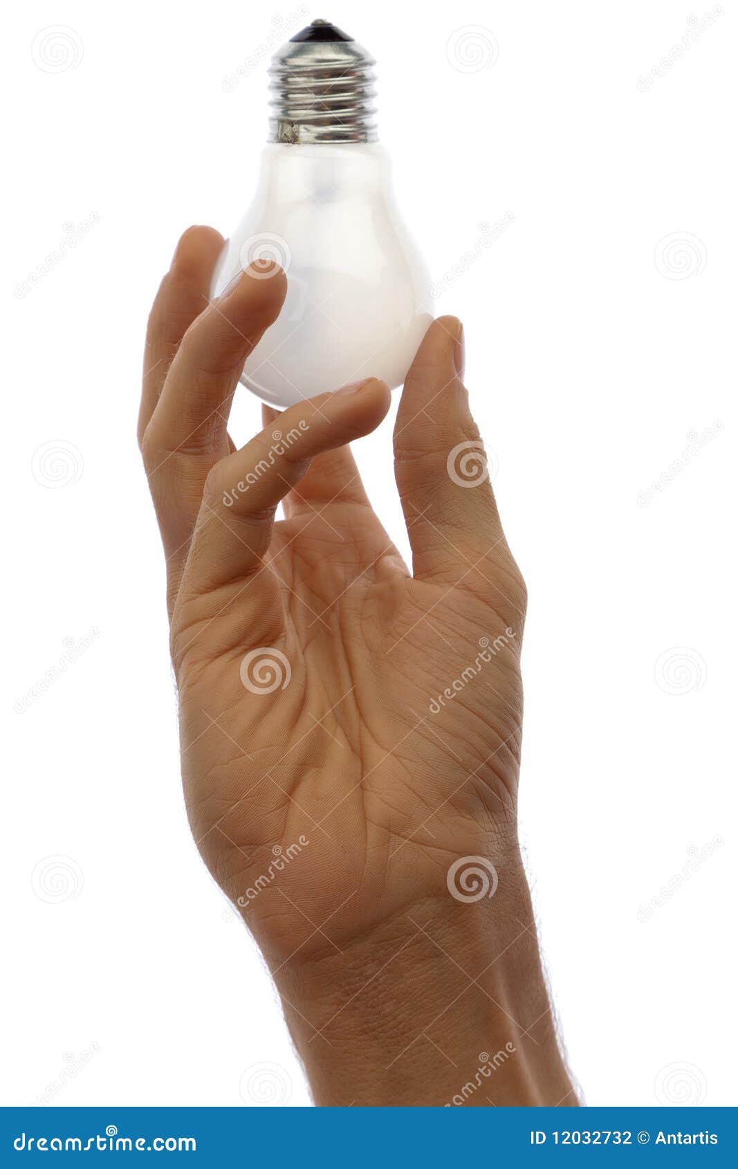 Hand with Lamp Isolated on White Background Stock Photo - Image of ...