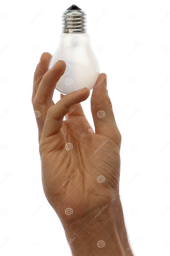 Hand with Lamp Isolated on White Background Stock Photo - Image of ...